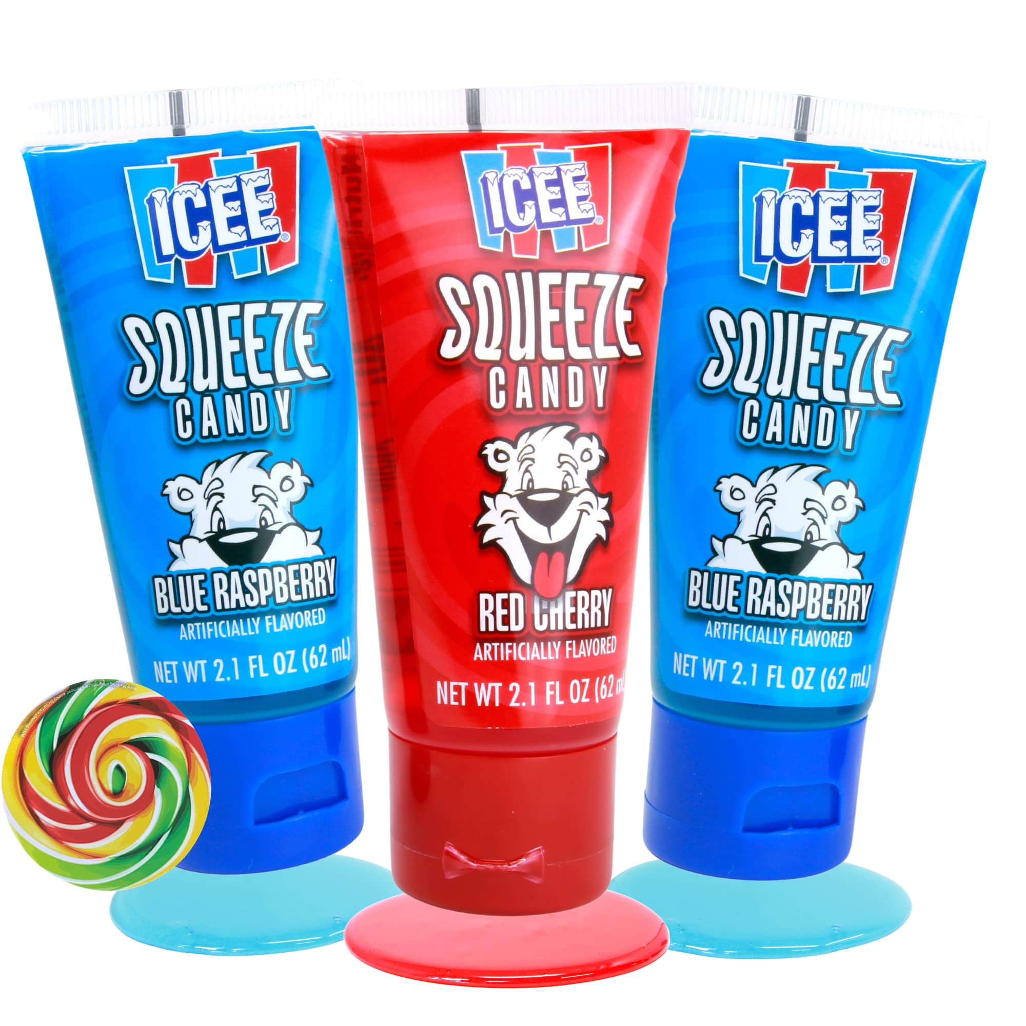 ICEE Squeeze Candy Gel RE32Tubes Blue Raspberry and Cherry Flavored ...