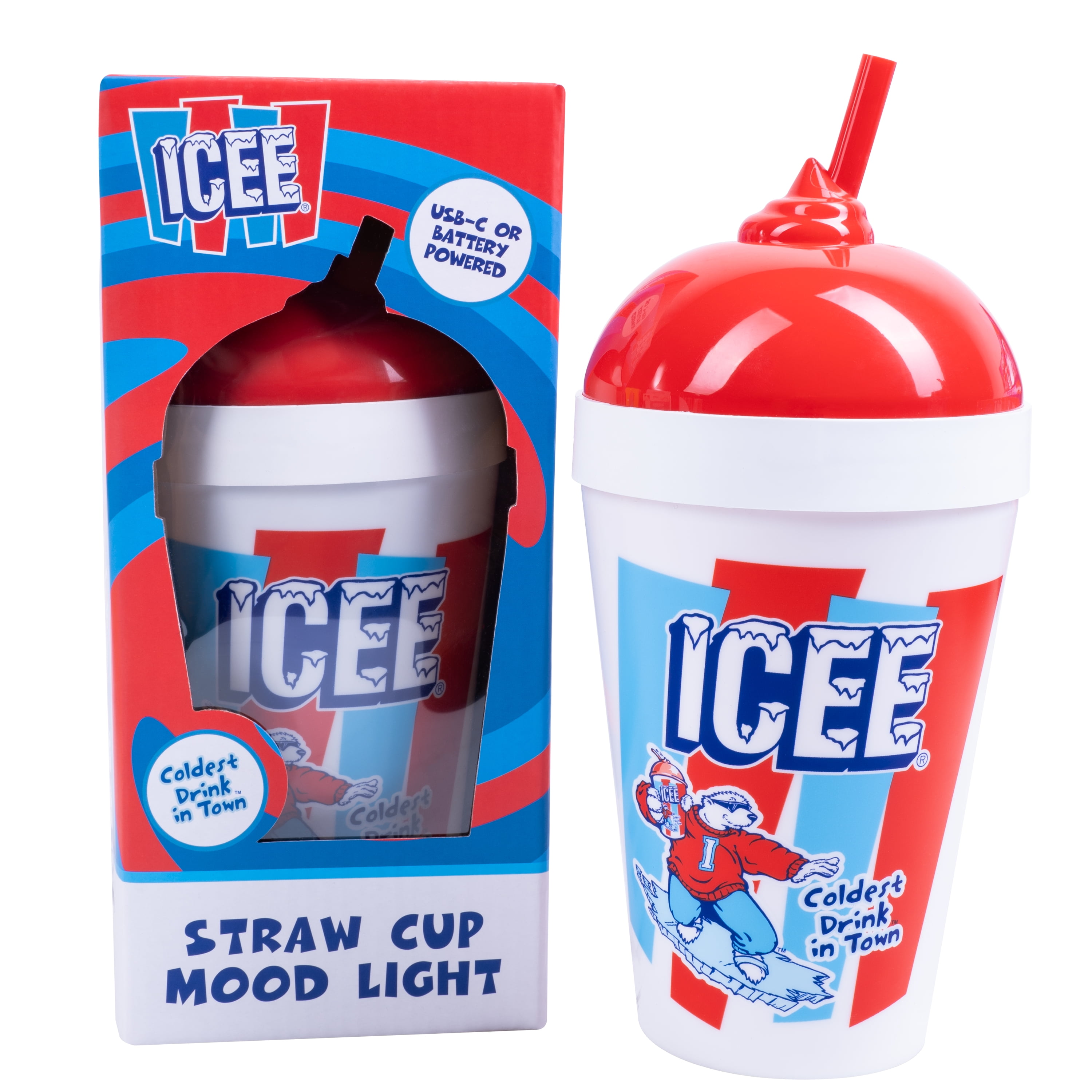 ICEE Straw Cup Mood Light. 9" Tall ICEE Slushie Mood Lamp. USB-C ...