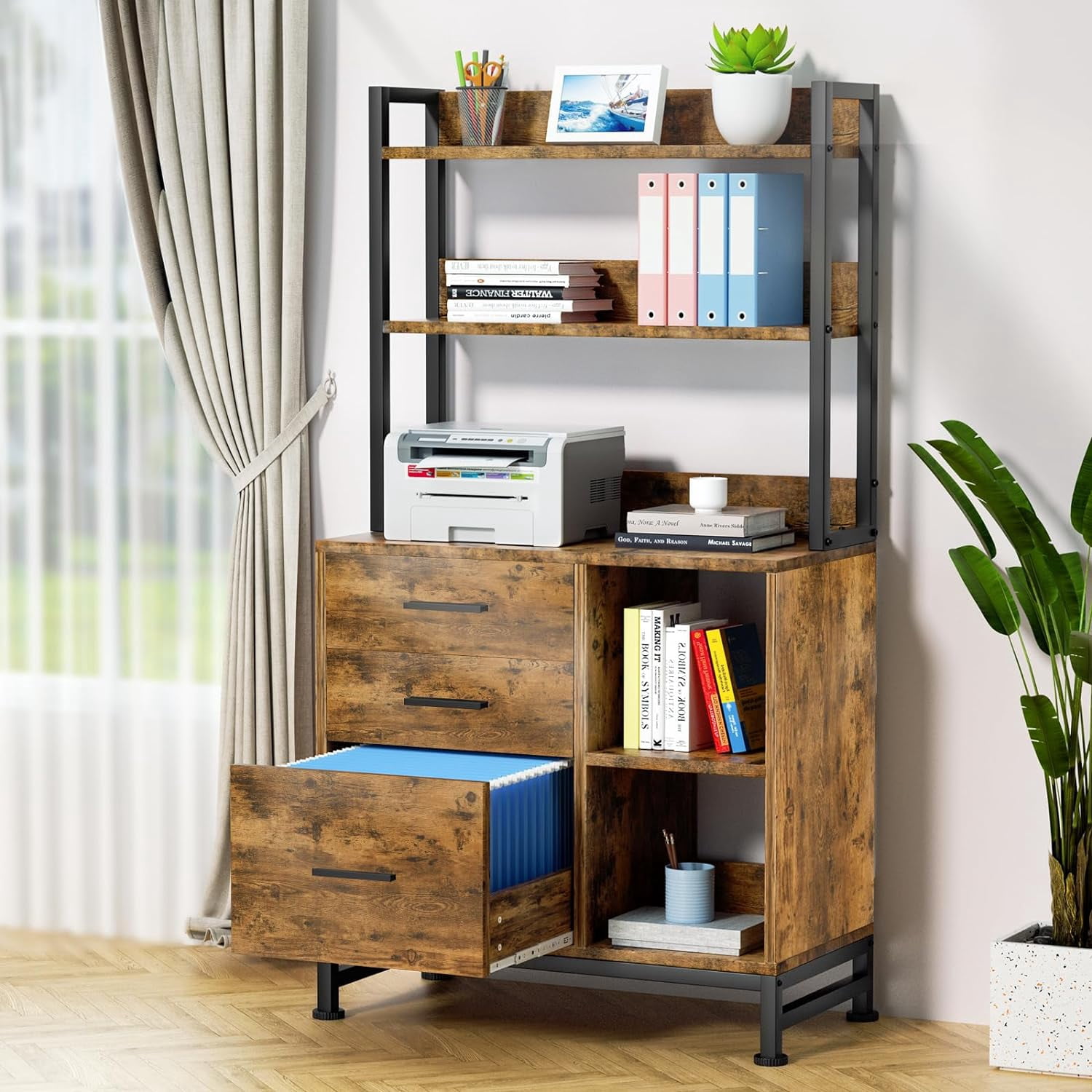 ICEELF 3 Drawer File Cabinet, Vertical Filing Cabinets for Home Office ...