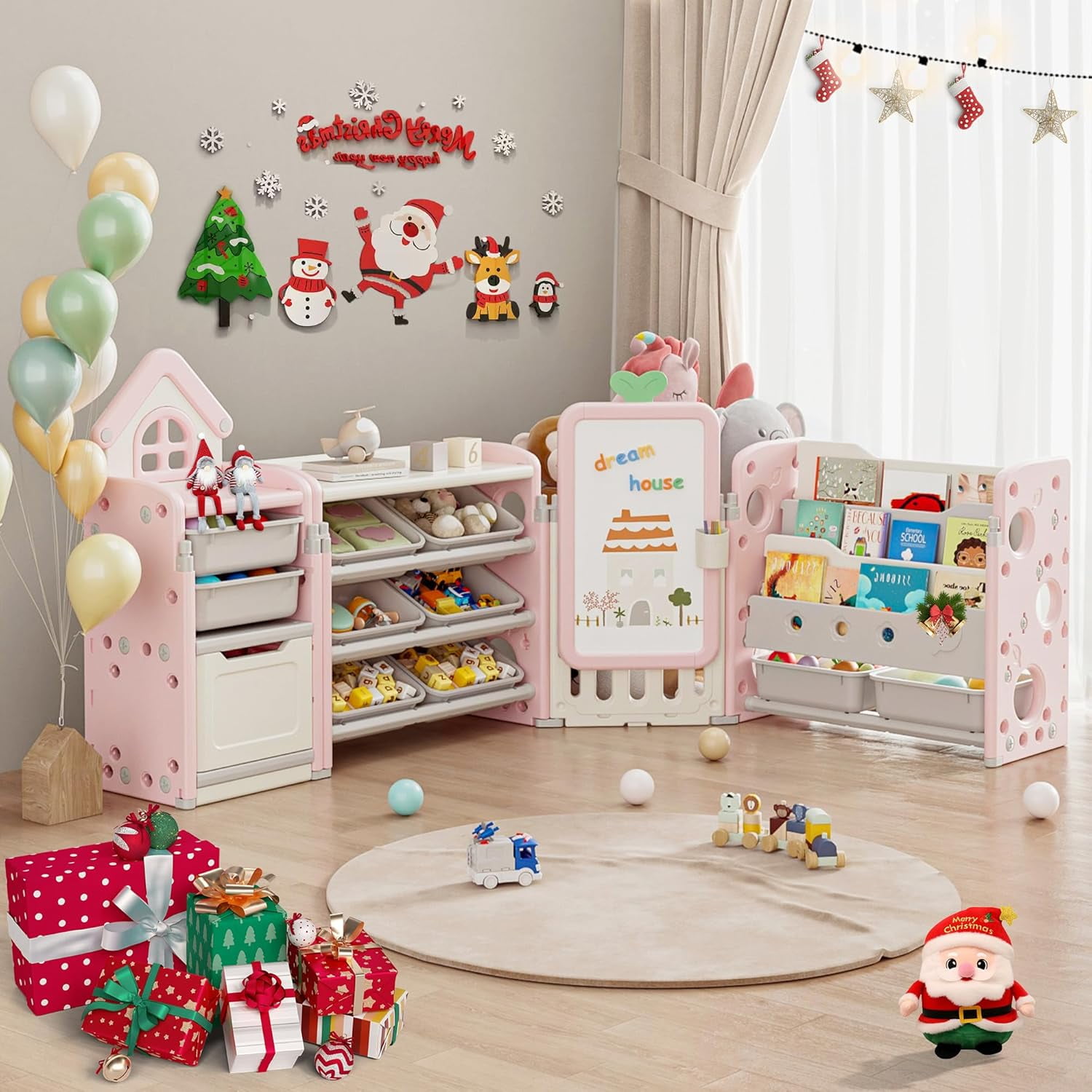 ICEELF Kids Toy Storage Organizer with 10 Removable Bins, Foldable Toy ...