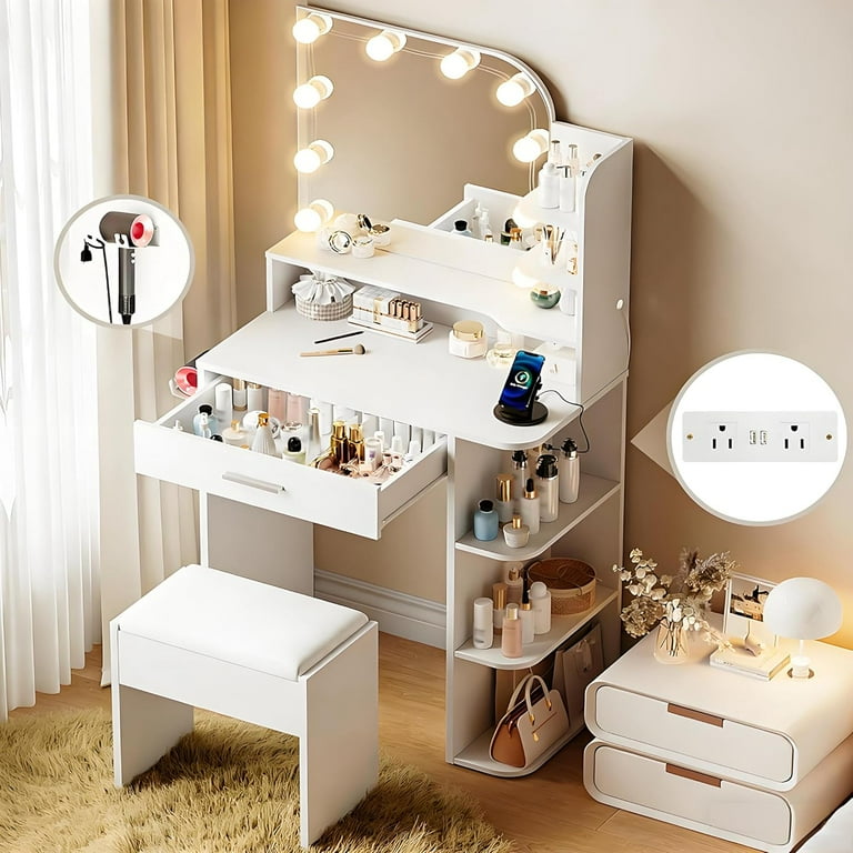 vanity mirror makeup set