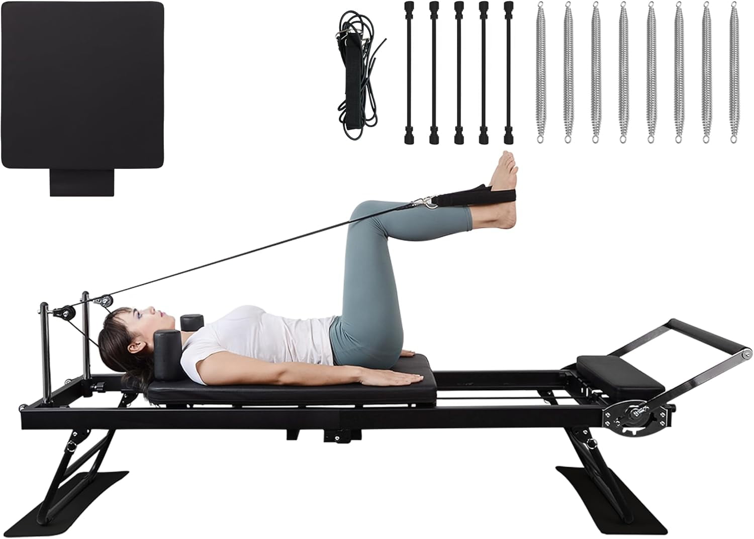 ICEELF Pilates Reformer, Foldable Pilates Reformer Machine with a ...