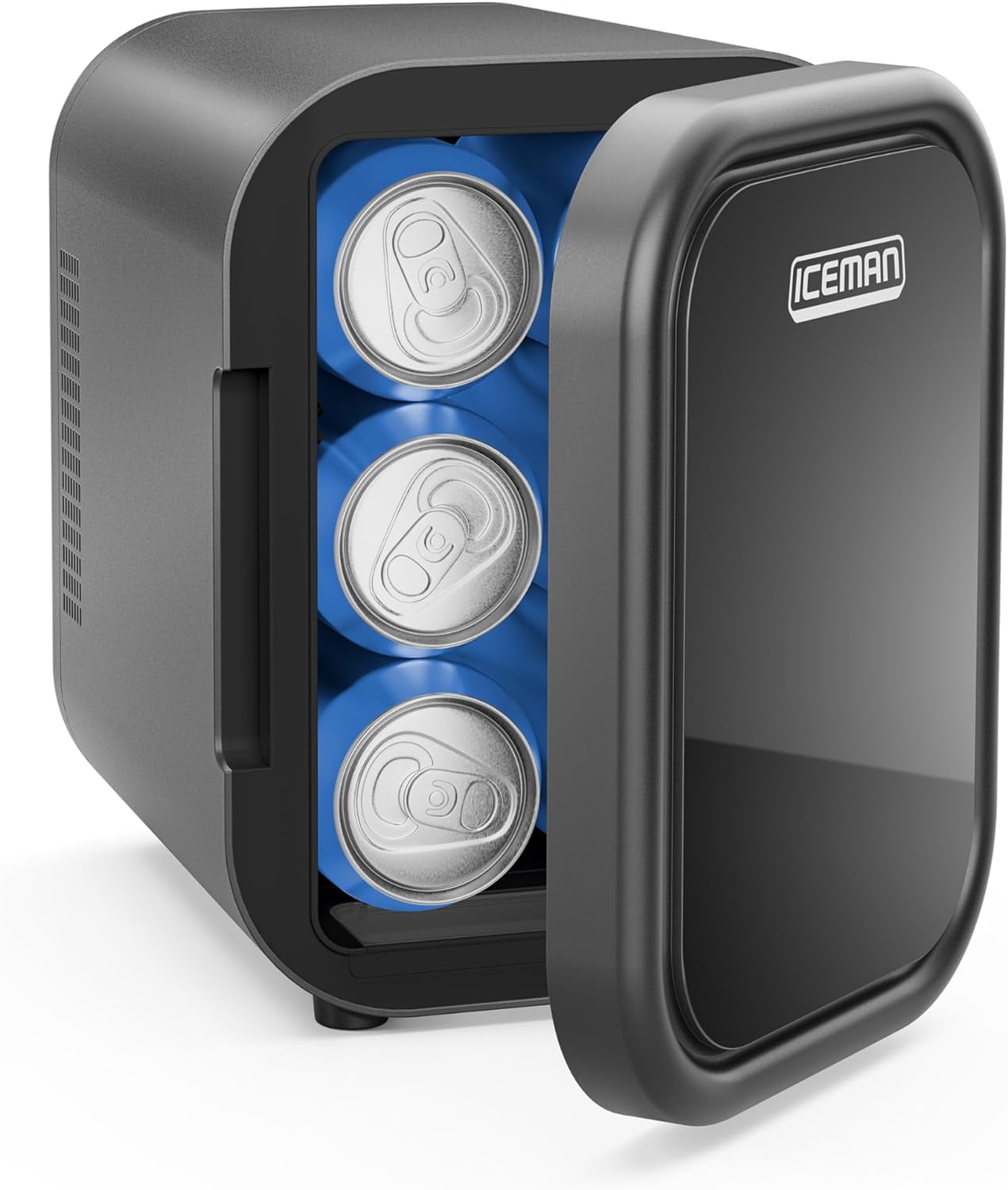 ICEMAN Portable Mini Fridge w/ 6 12oz Can Capacity, Cools and Heats ...