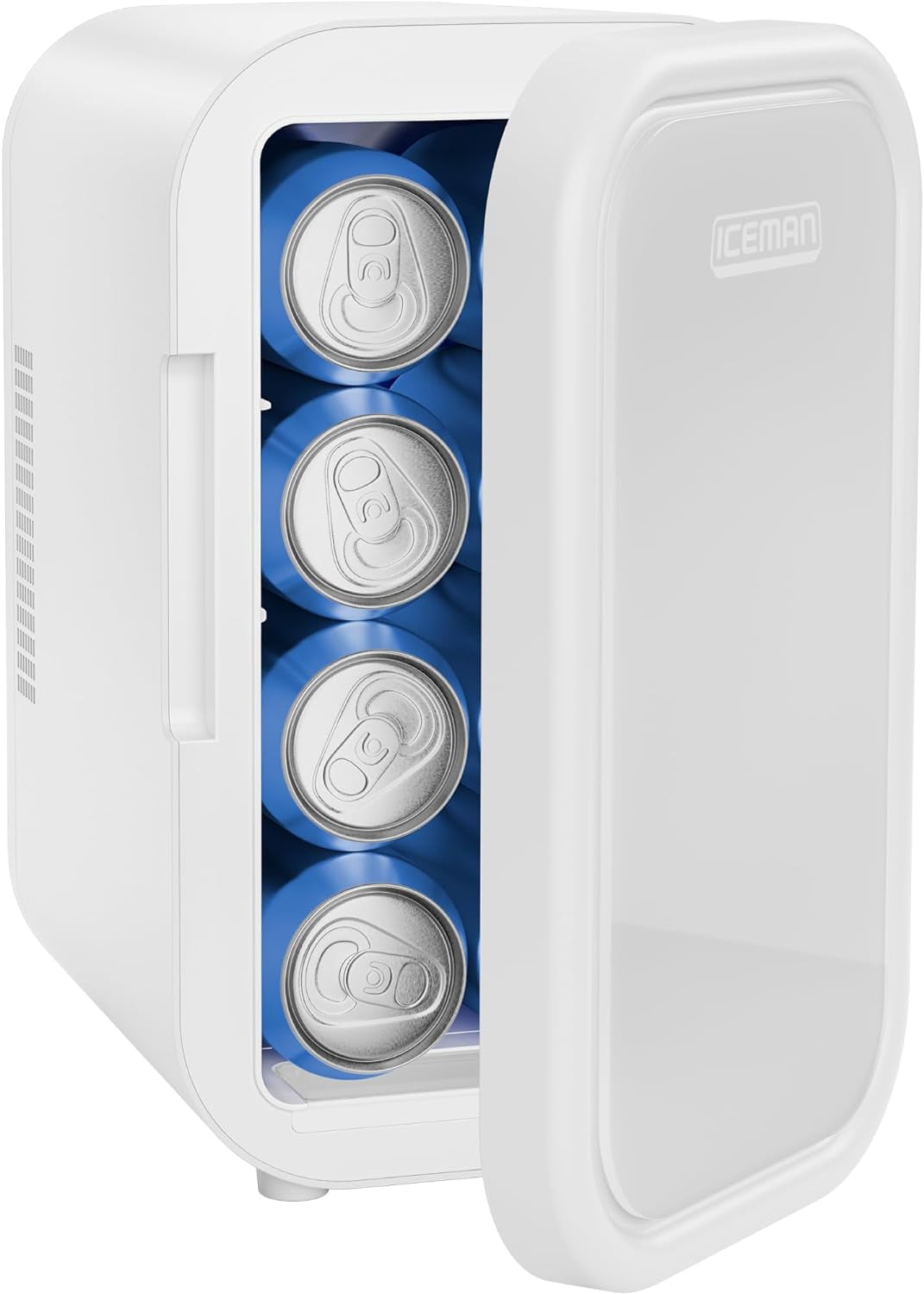 ICEMAN Portable Mini Fridge w/ 8 12oz Can Capacity, Cools and Heats ...