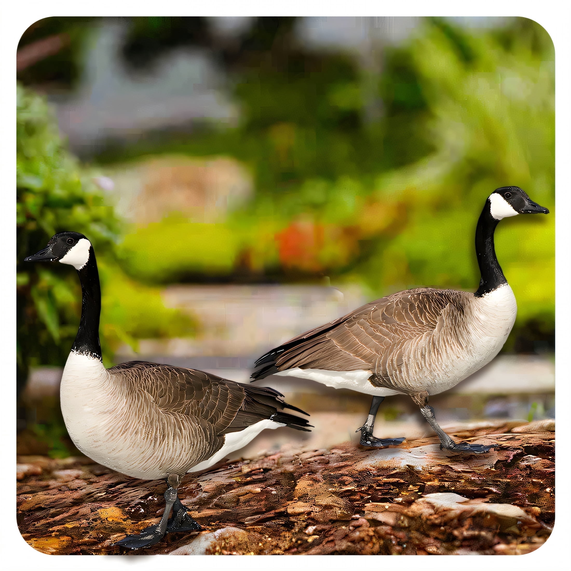 ICERUN 2Pcs Garden Statues,Acrylic Canada Goose Sculpture Lawn ...