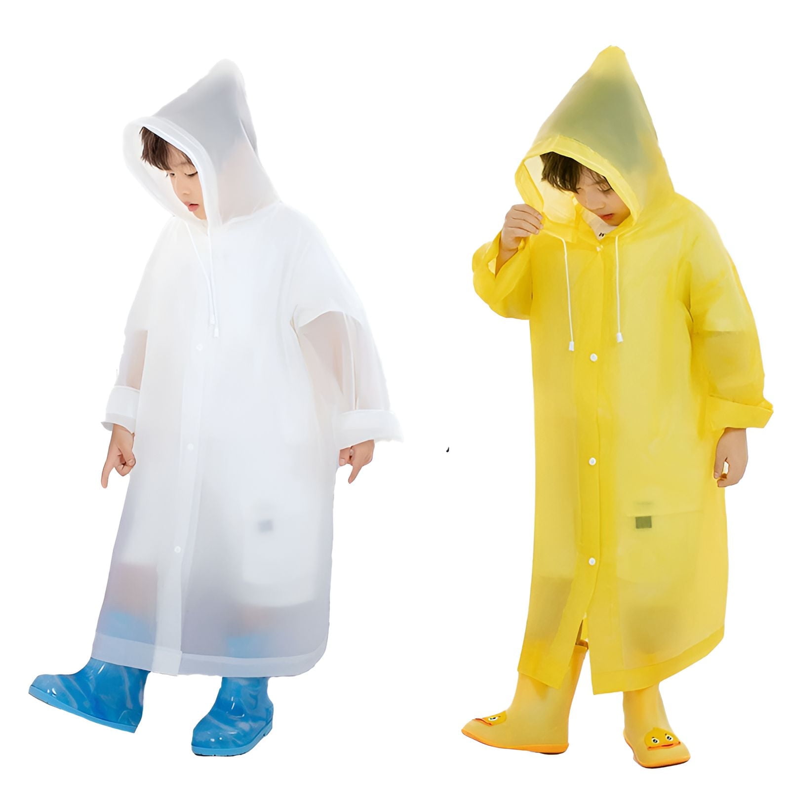 ICERUN 2Pcs Rain Poncho,Outdoor Rafting Kid Rain Poncho,Adult Rain ...