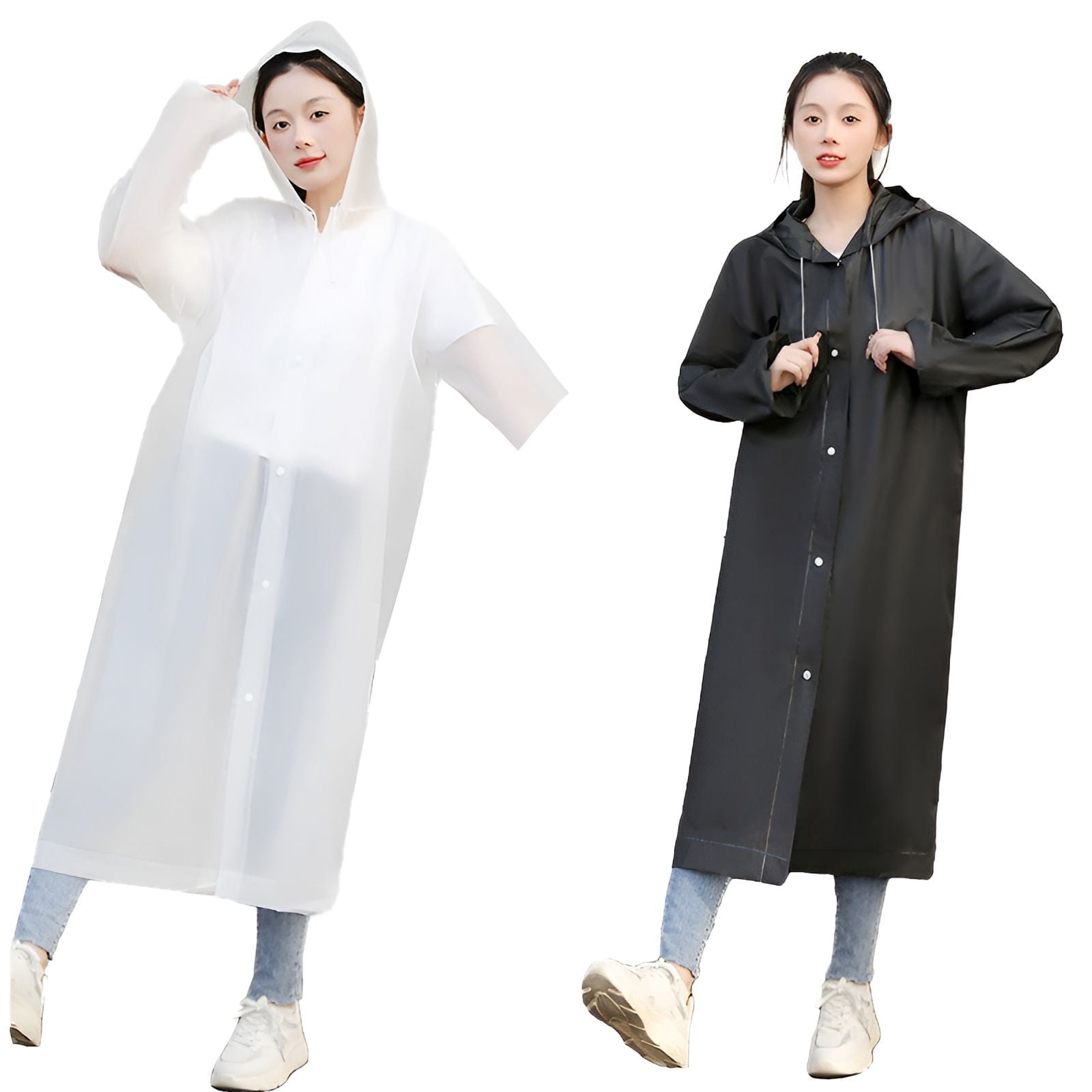 ICERUN 2Pcs Rain Ponchos for Adults,Family Day Rain Guard Rain Poncho ...
