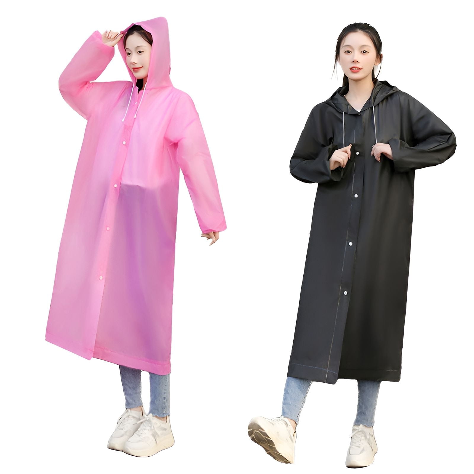 ICERUN 2Pcs Rain Ponchos for Adults,Rafting Disposable Ponchos Adult ...
