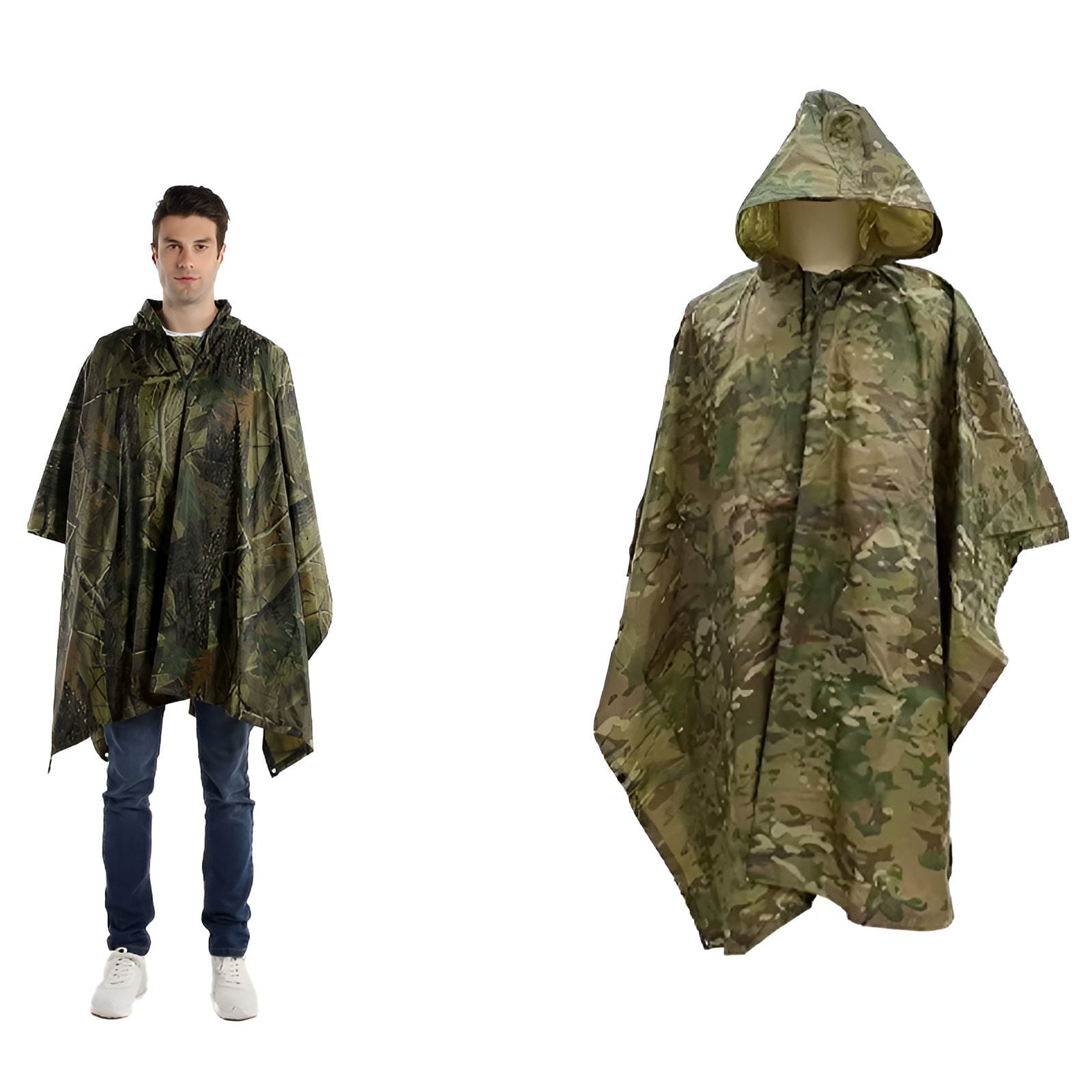 ICERUN 2Pcs Rain Ponchos for Adults,Camouflage Cape Ponchos Adult,Adult ...