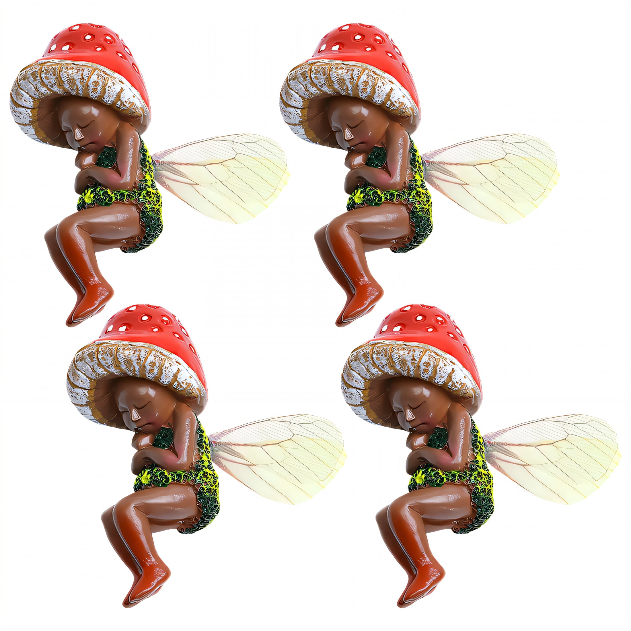 ICERUN 4Pcs Garden Statues,Resin Sleeping Fairy Sculpture Yard Decor ...