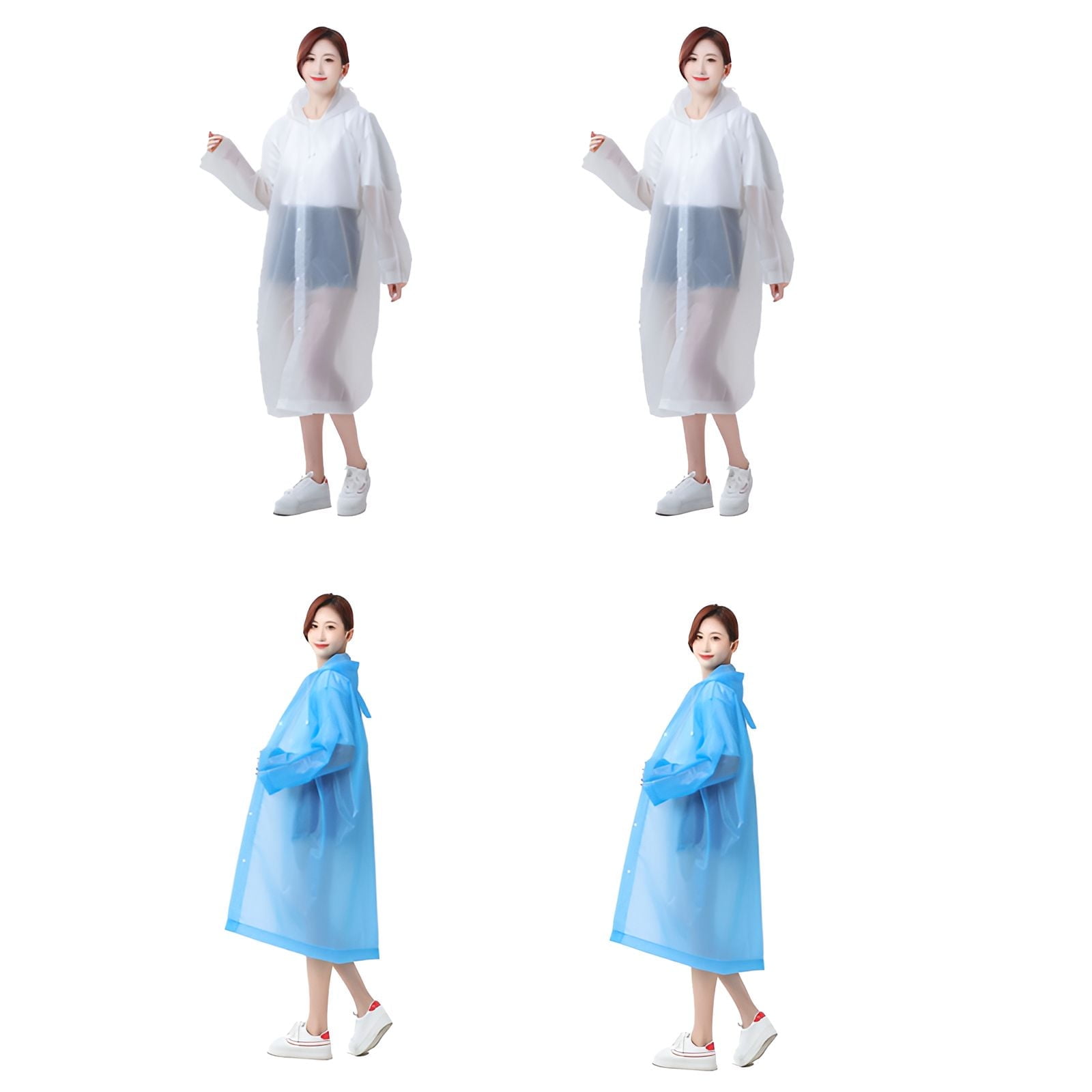 ICERUN 4Pcs Ponchos Family Pack,Panchos Rain Family Pack,Adult Ponchos ...
