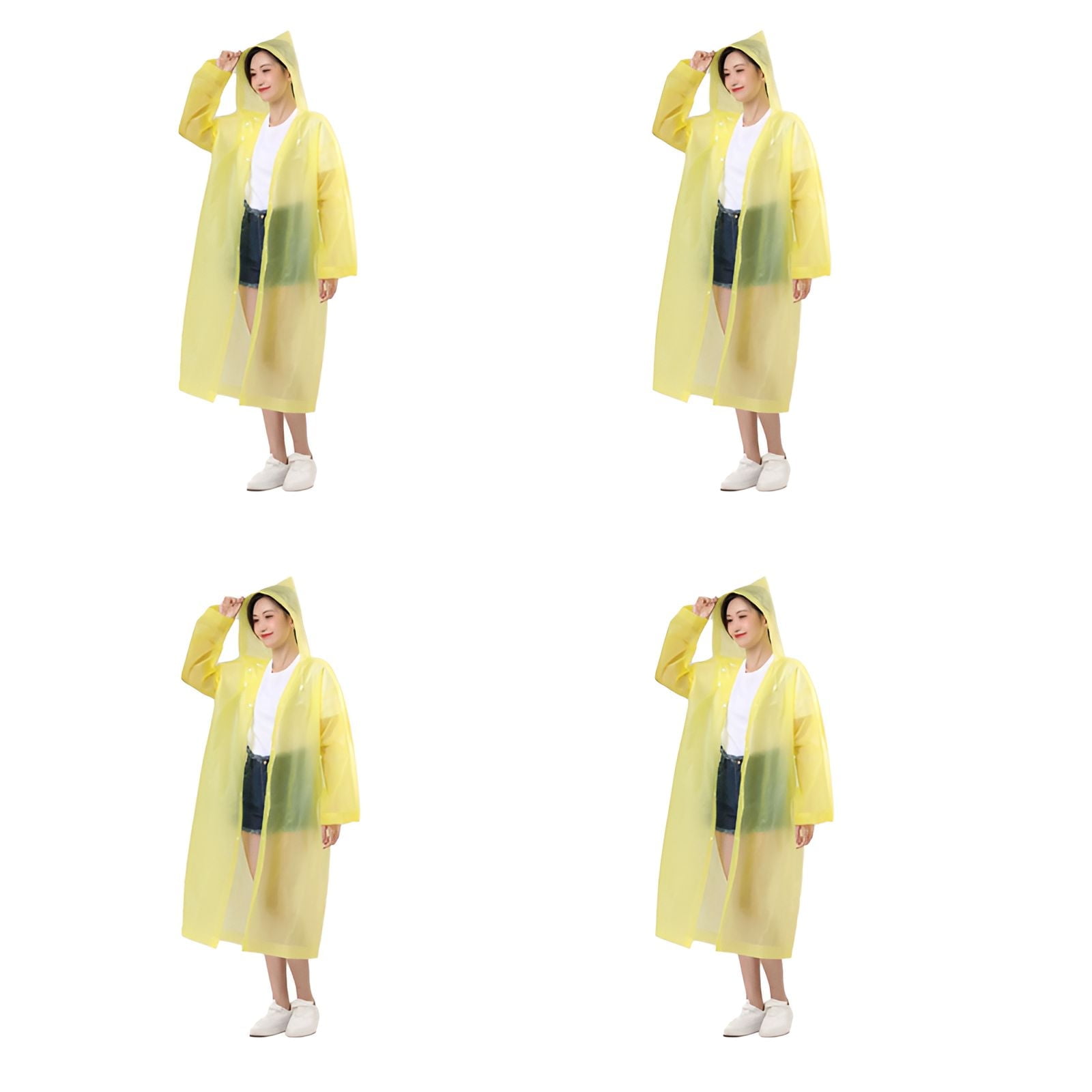 ICERUN 4Pcs Ponchos Family Pack,Travel Utility Cape Rain Ponchos for ...