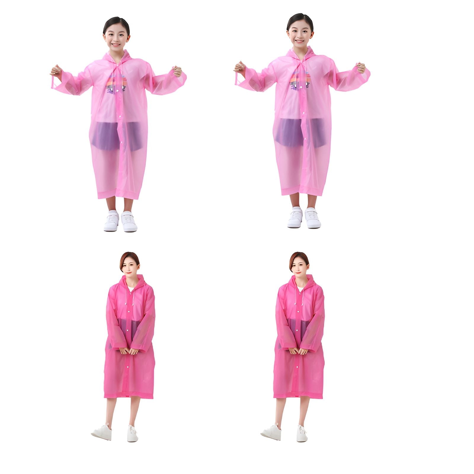 ICERUN 4Pcs Ponchos Family Pack,Urban Day Poncho Rain Ponchos for ...