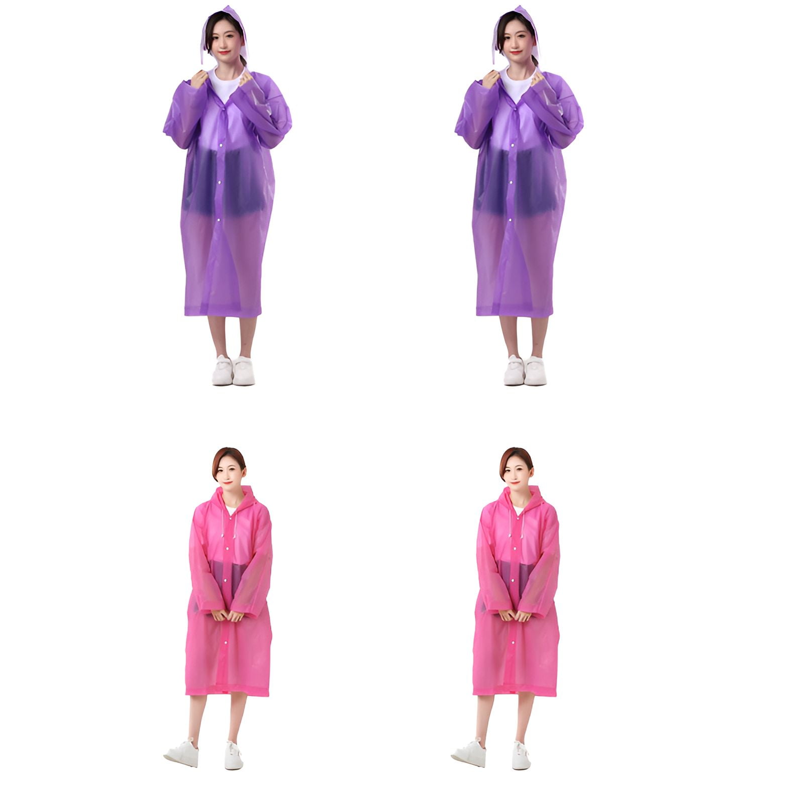ICERUN 4Pcs Ponchos Family Pack,Walk Day Poncho Rain Ponchos for Adults ...