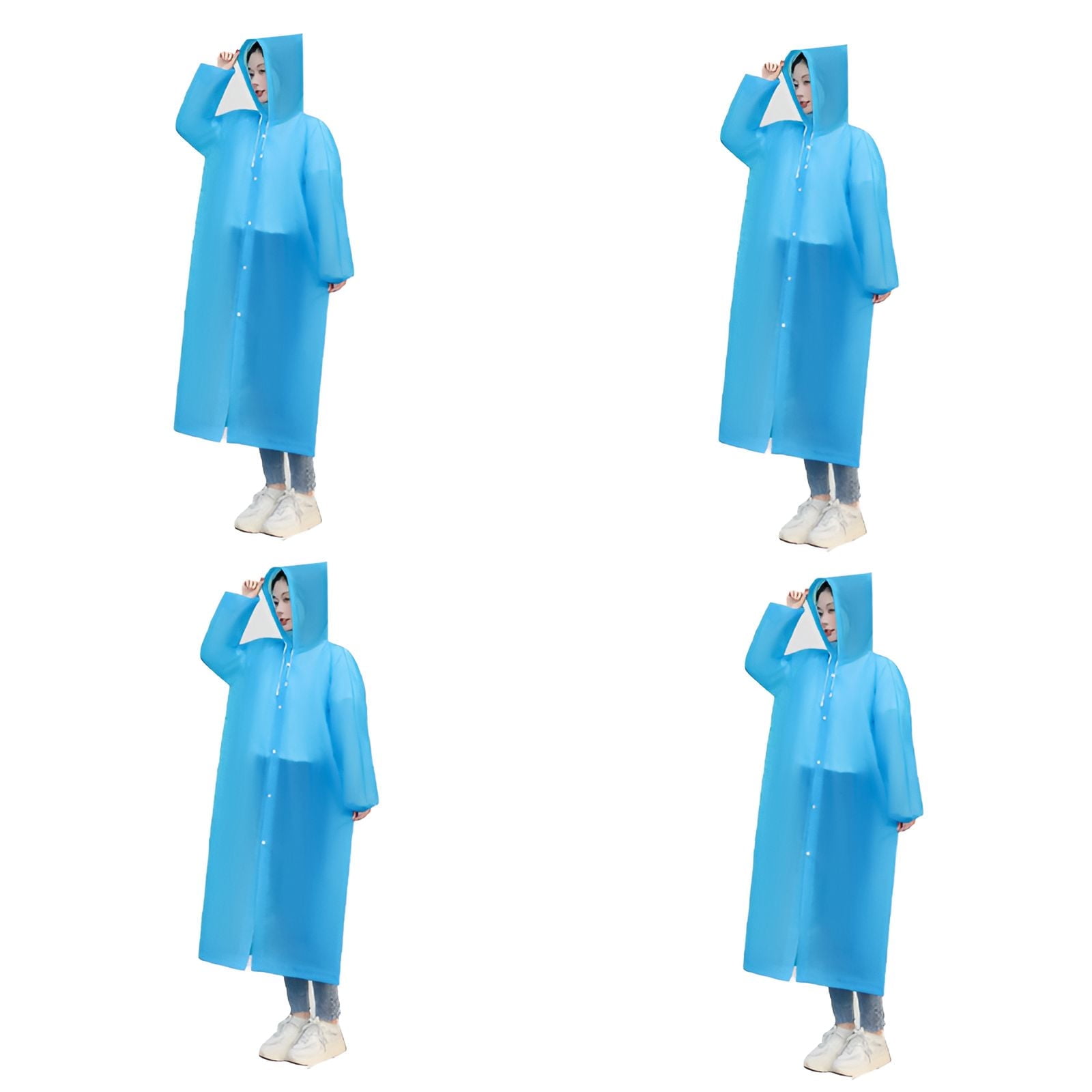 ICERUN 4Pcs Rain Ponchos for Adults,Clear Day Rain Guard Rain Poncho ...