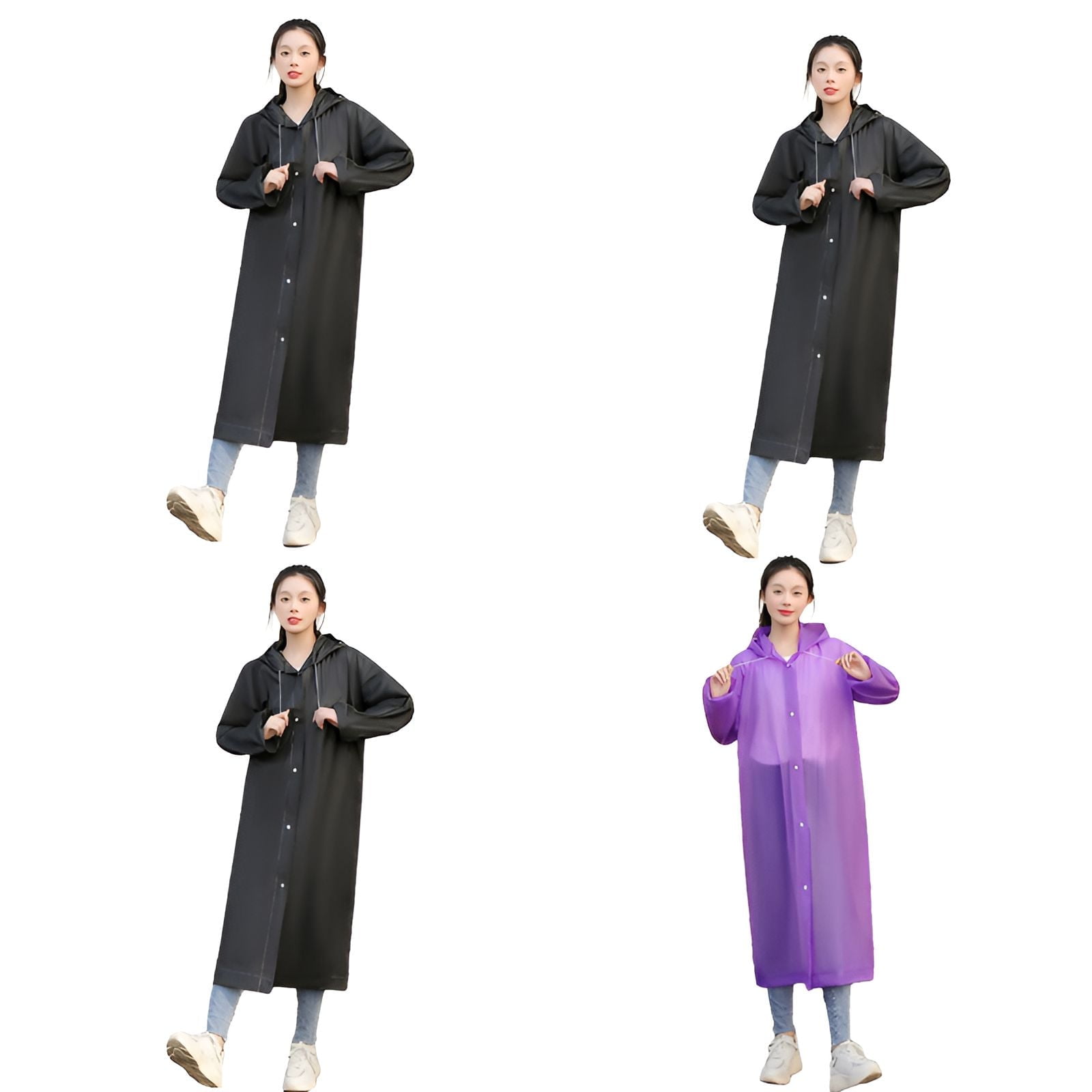 ICERUN 4Pcs Rain Poncho,Rafting Disposable Rain Ponchos for Adults ...