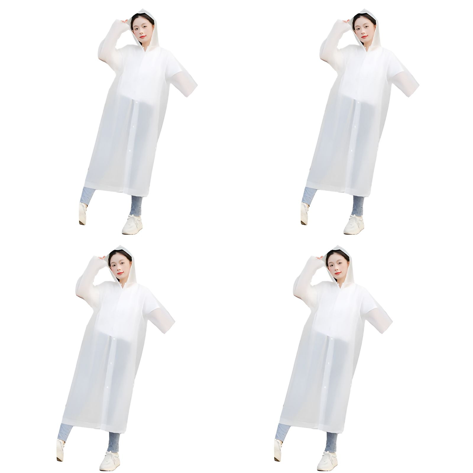 ICERUN 4Pcs Rain Poncho,Outdoor Rafting Disposable Rain Ponchos for ...