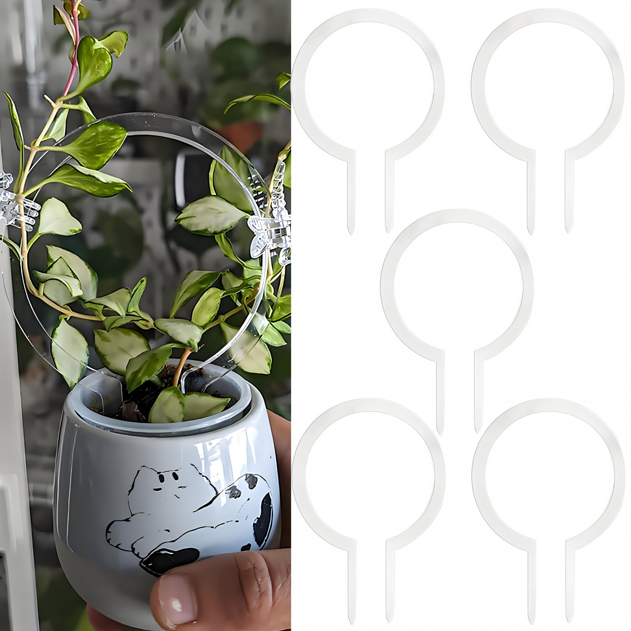 ICERUN 5Pcs Garden Trellis for Climbing Plants 5.9"X4.1" Acrylic Curved ...