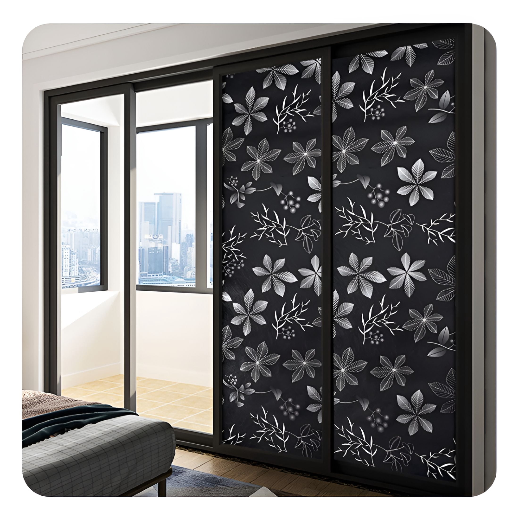 ICERUN Blackout Window Privacy Film Decorative Static Cling Total ...