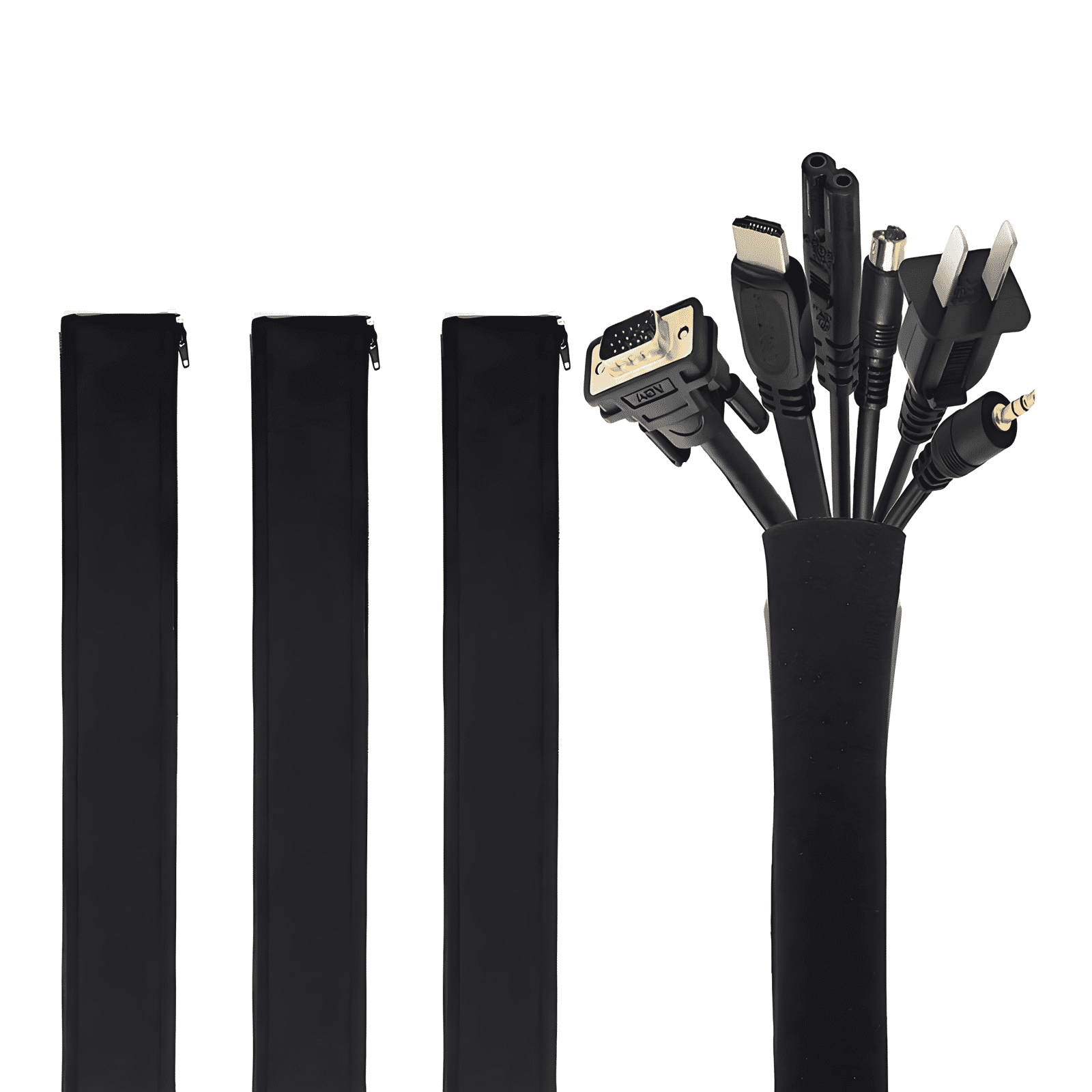 ICERUN Cable Management Sleeve,Long-Lasting Neoprene Cord Organizer ...