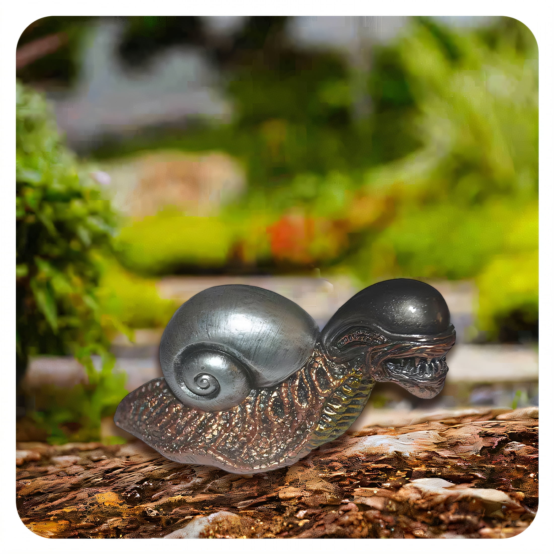 ICERUN Garden Statues,Resin Red Copper Snail Sculpture Yard Decor,Snail ...