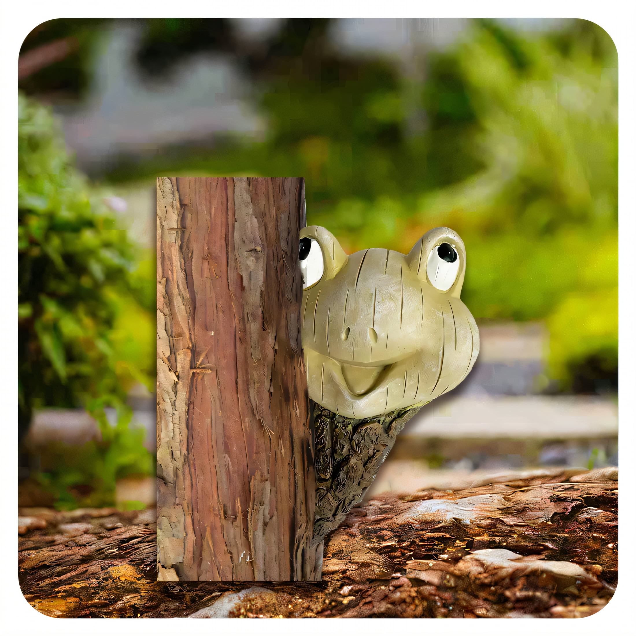 ICERUN Garden Statues,Resin Surprised Expression Tree Frog Sculpture ...