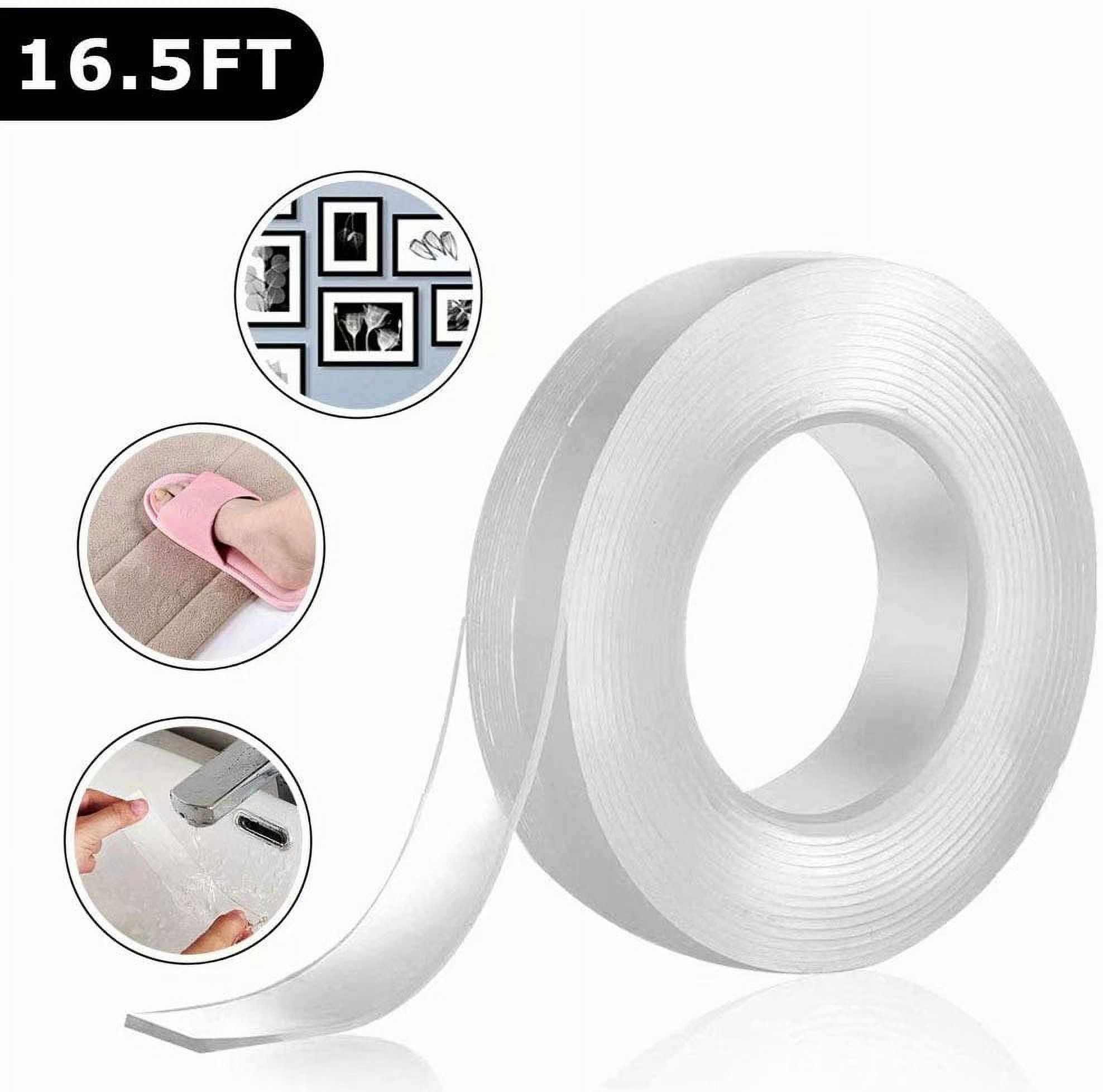 Multipurpose Nano Grip Tape,Reusable Removable Washable Double Sided Sticky Strips,Seamless ...