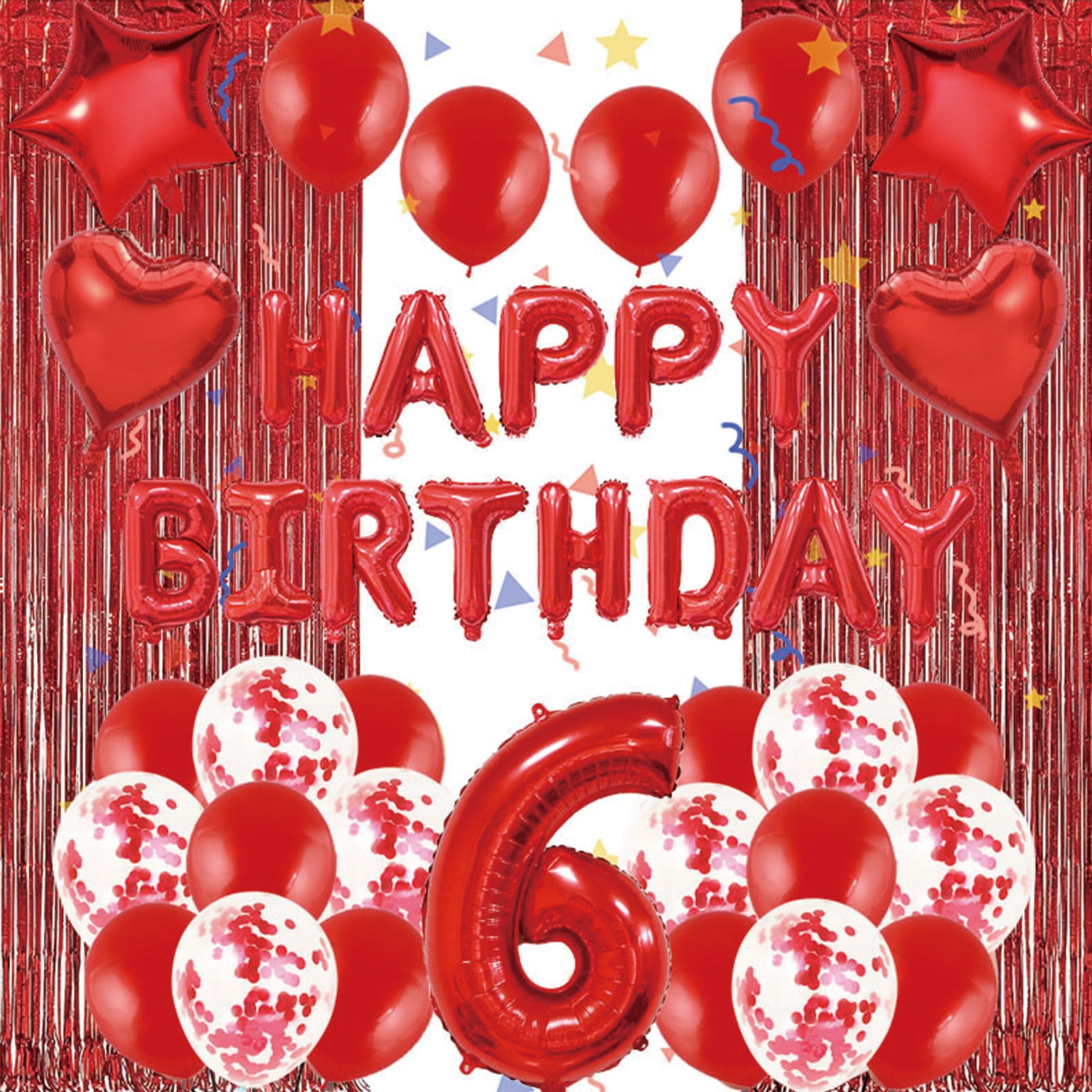 ICERUN Party Decorations,Vibrant Red Design Happy Birthday Banner ...