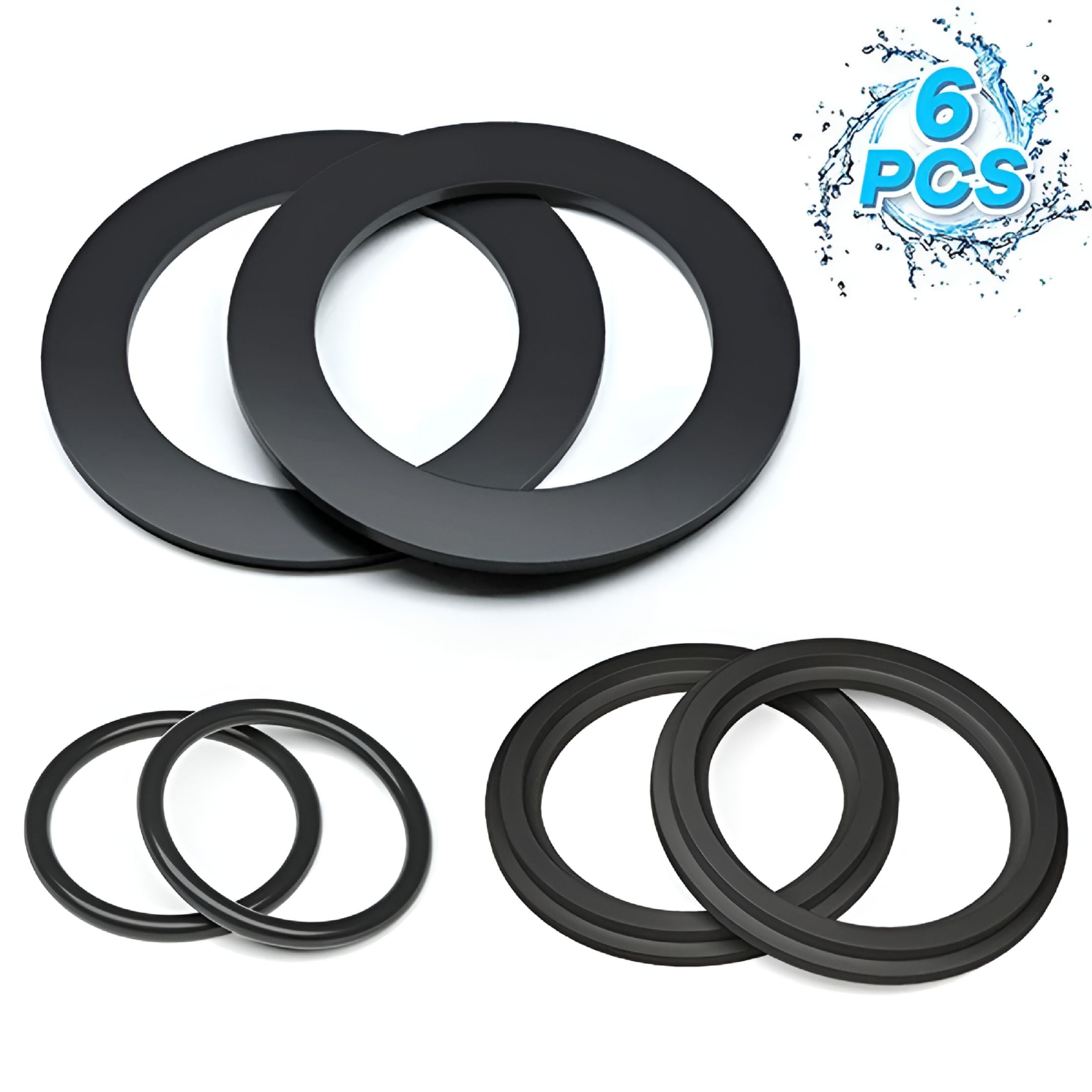 ICERUN Rubber,Black 3 Sizes,Plumbing O-Rings & Seals 6 Piece - Walmart.com