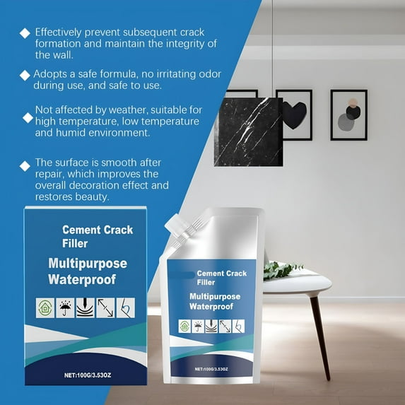 ICERUN Waterproof Cement Crack Filler-Fast Drying Wall Repair for ...