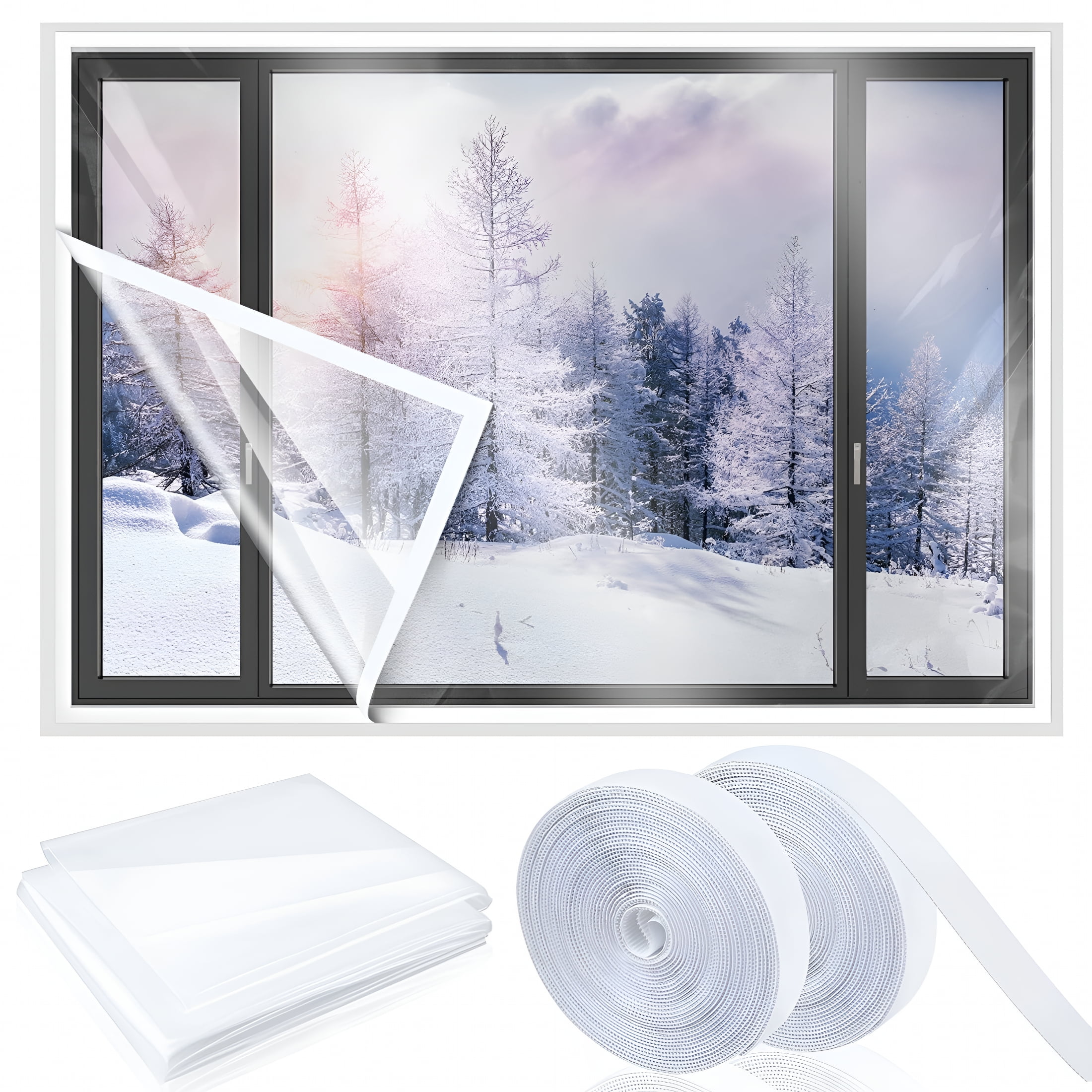 ICERUN Window Insulation Film Winter Windproof Thermal Plastic Curtain ...