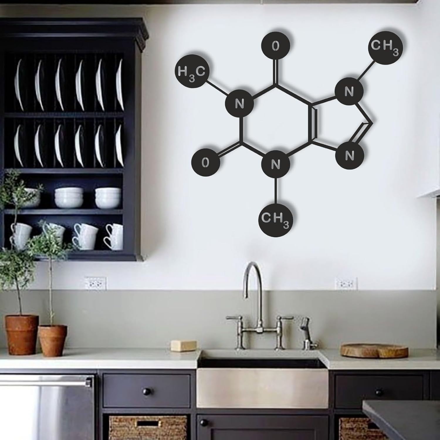 ICEWQOQU Metal Wall Decor, Caffeine Molecule, Metal Wall Art, Chemistry ...