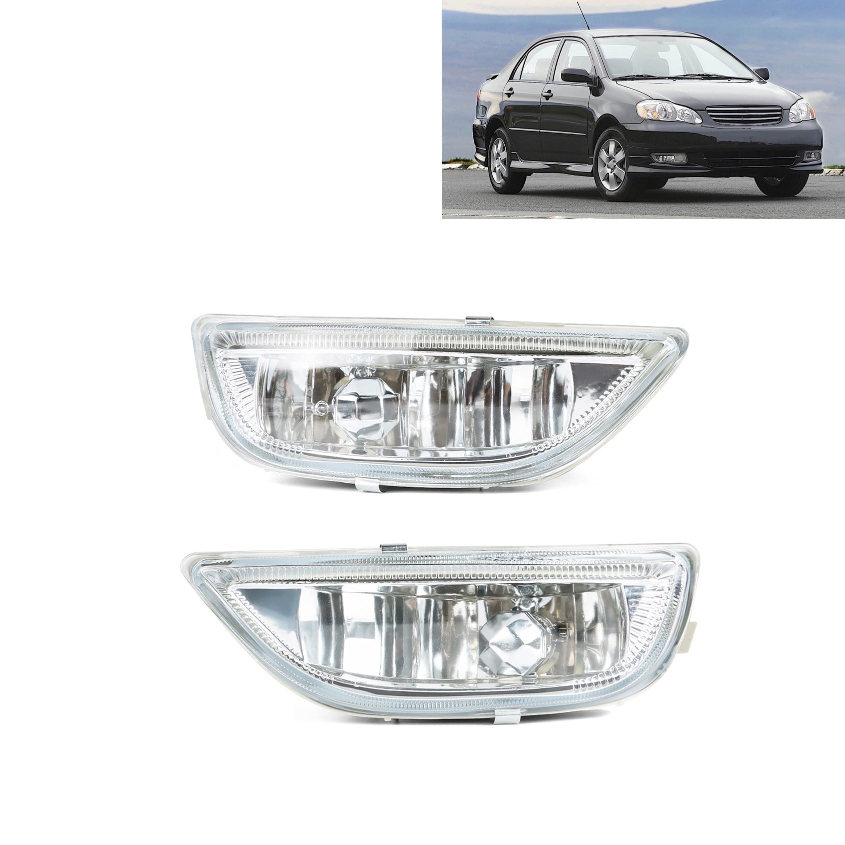 ICHTHYOSAUR Clear Lens Front Bumper Driving Fog Lights Lamps Assembly ...
