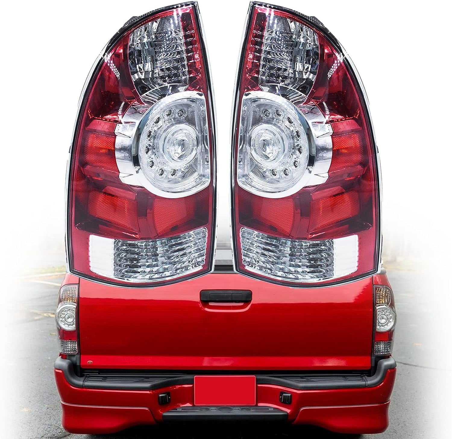 ICHTHYOSAUR Red Clear LED Rear Tail Brake Lights Replacement for 2005 ...