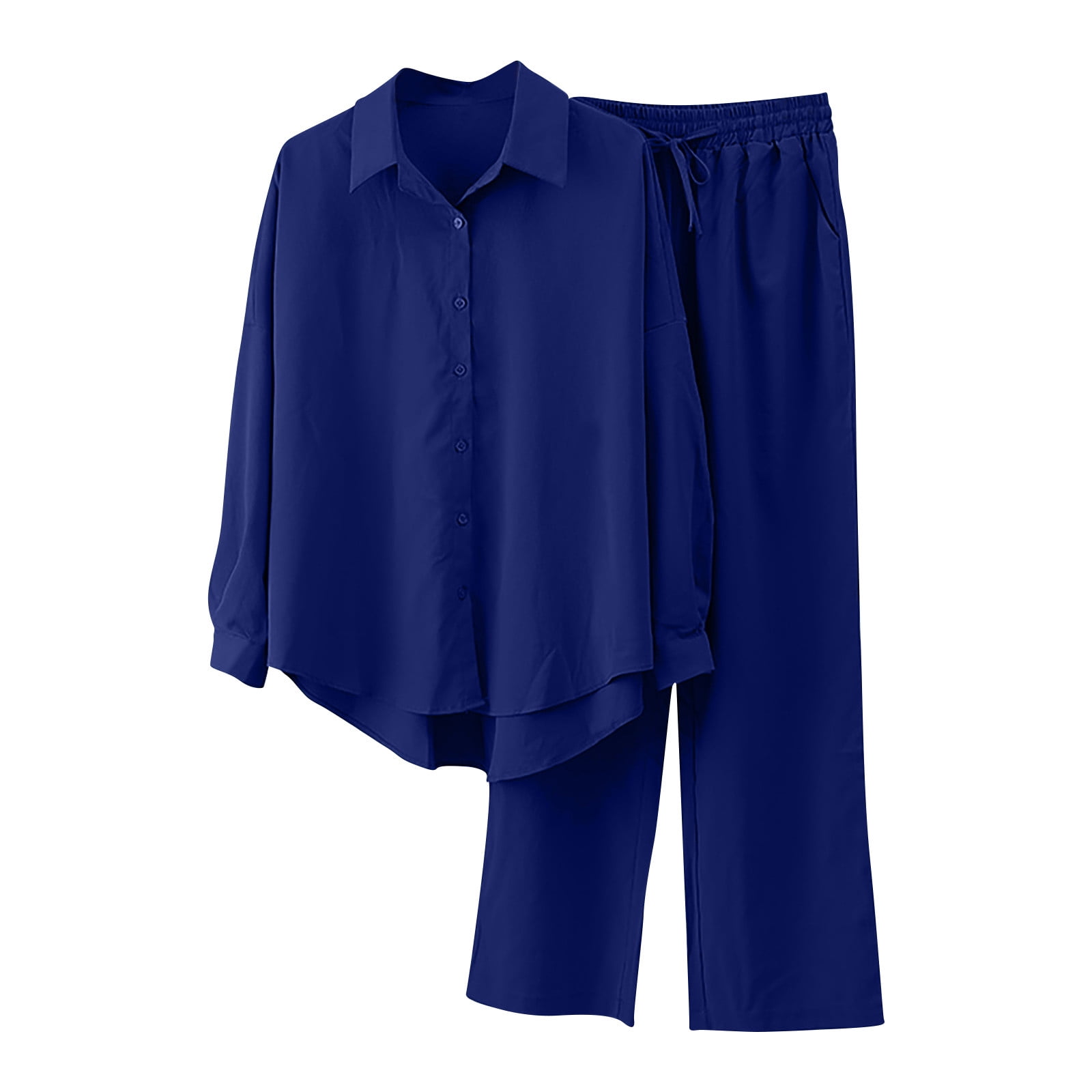 ICHUANYI 2 Piece Outfits For Women Trendy Casual Solid Sets Long Sleeve ...