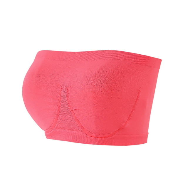 ICHUANYI Women's Stretch Strapless Bra Bandeau Bra Plus Size Strapless ...