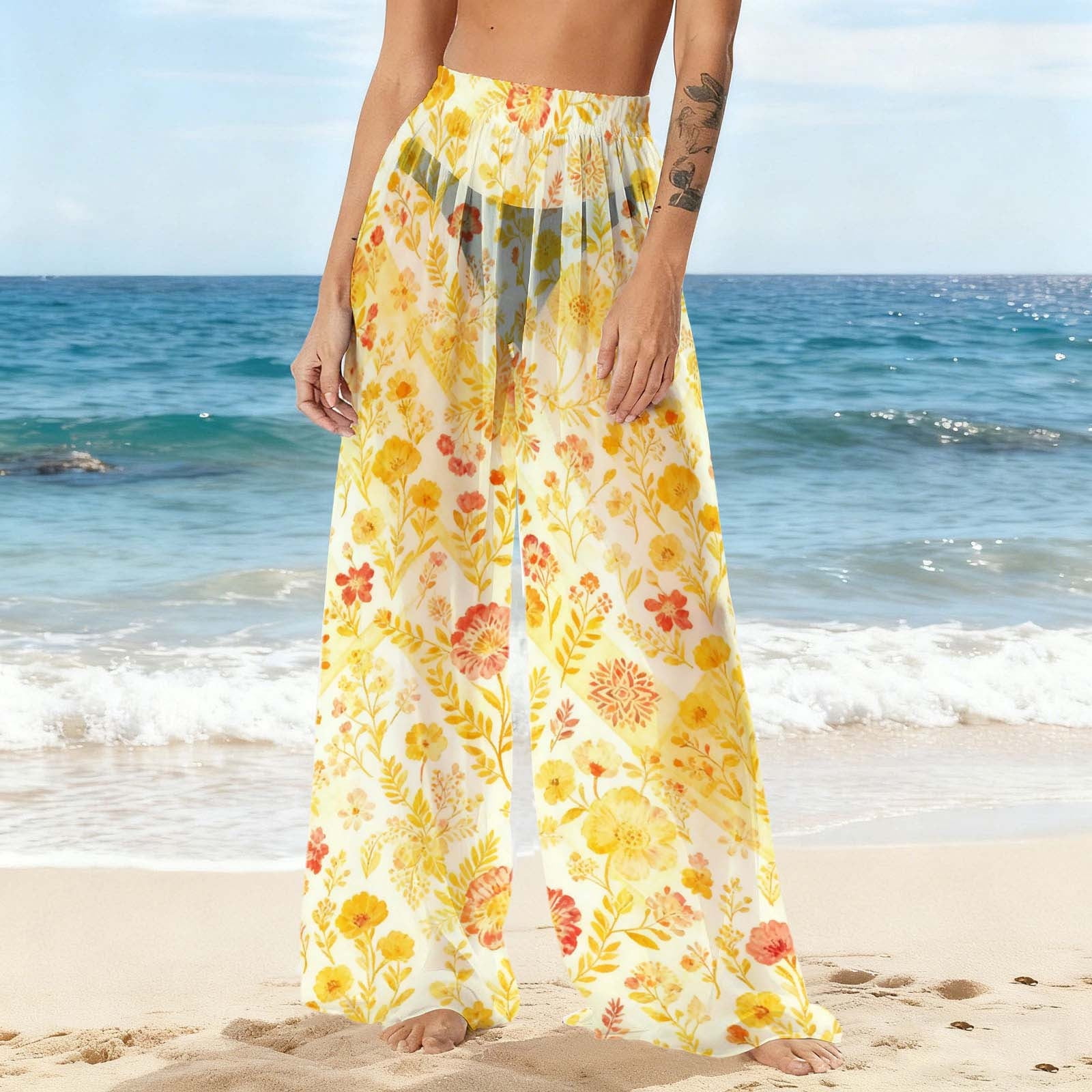 ICHUANYI Women's Summer Chiffon Lightweight Bathing Suit Cover Up ...