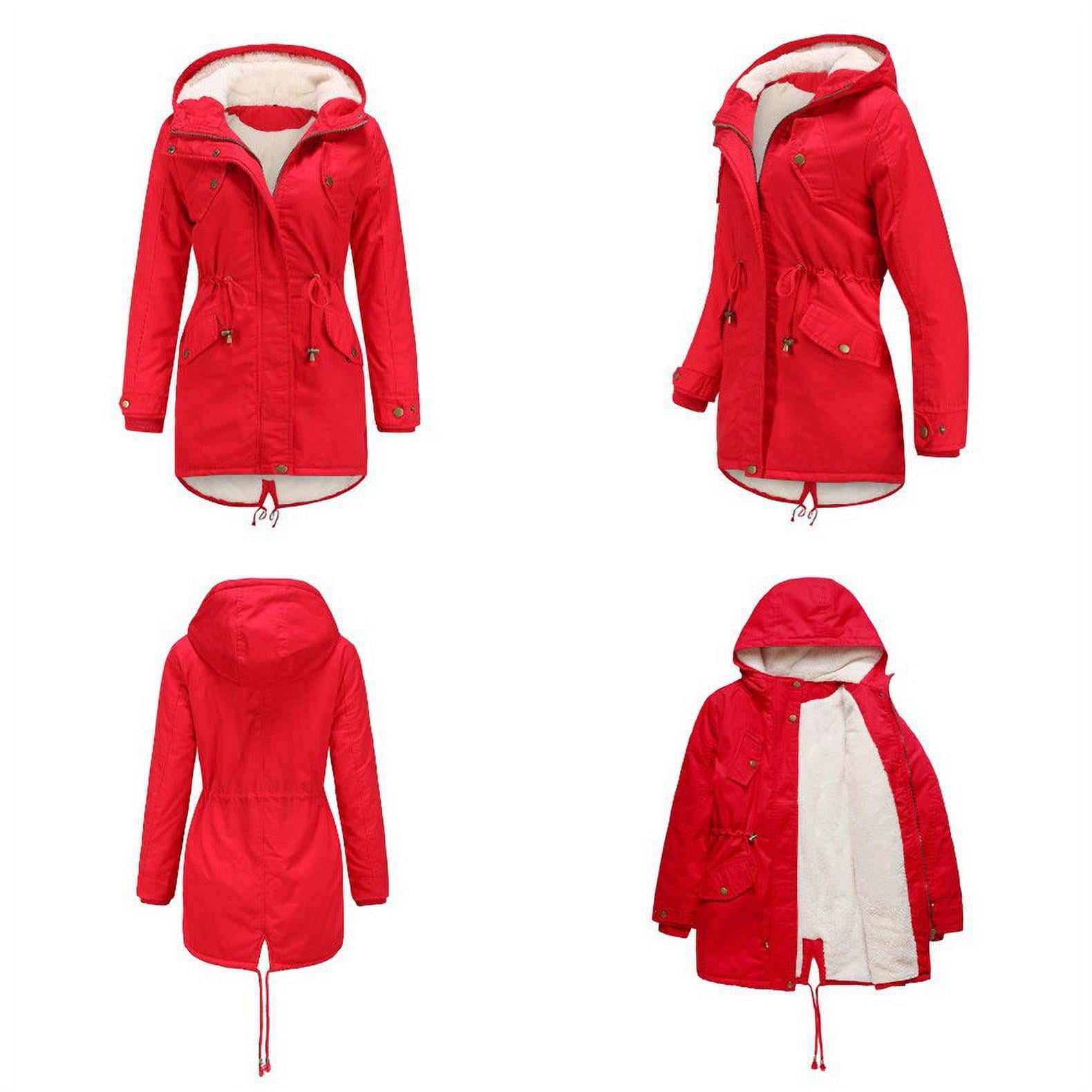 ICHUANYI Womens Trendy Drawstring Hoodie Coat Warm Inside Faux Fleece ...