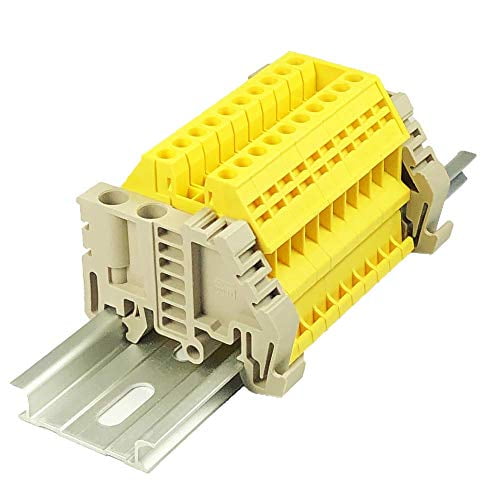 ICI Dinkle Assembly DK2.5N-YW 10 Gang Box Connector DIN Rail Terminal ...