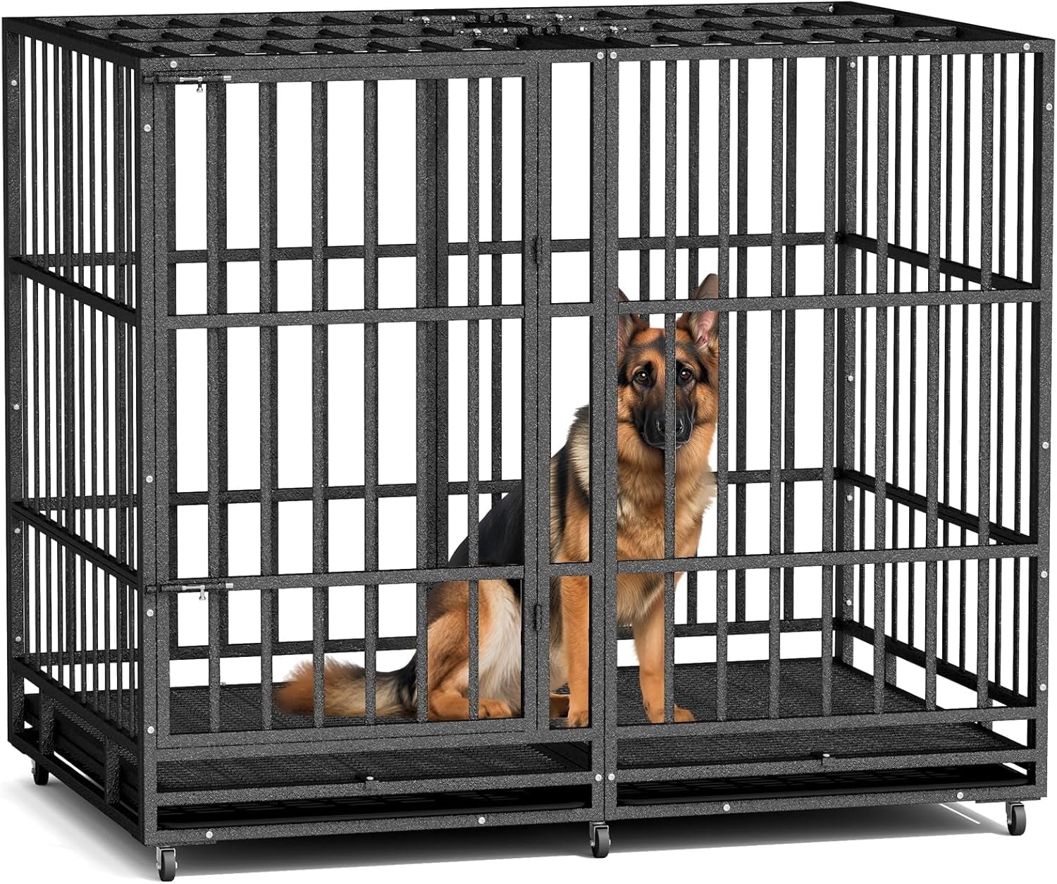 ICLBC 54 inch Heavy Duty Indestructible Dog Crate Steel Escape Proof ...
