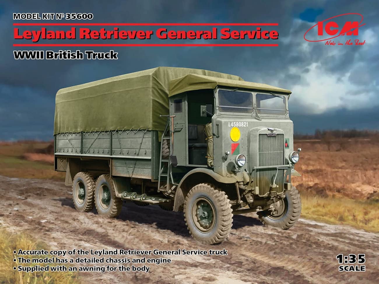 ICM 1:35 Leyland Retriever WWII British Truck, Model Kit, ICM35600 ...
