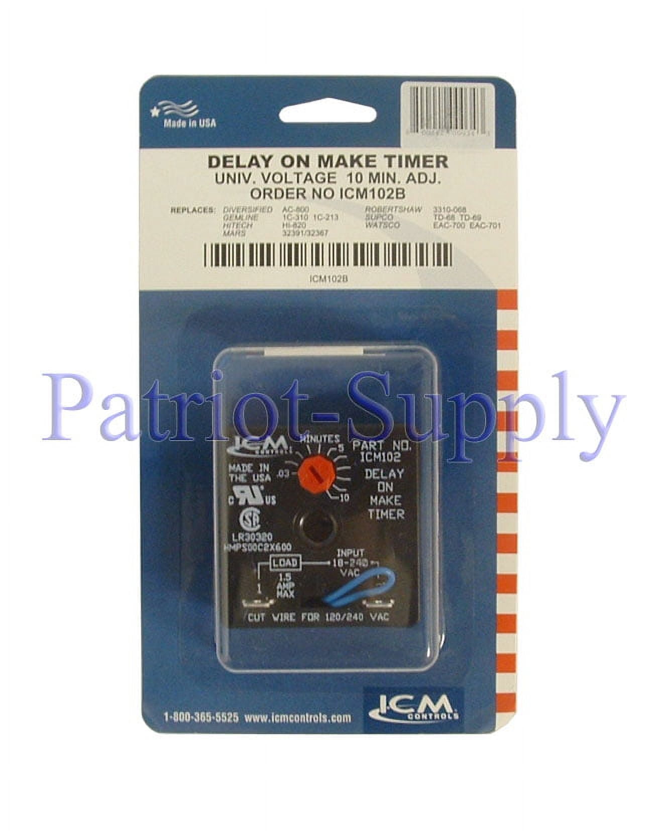 ICM Controls ICM102 Delay-on-Make Timer with .03-10 minute adjustable ...