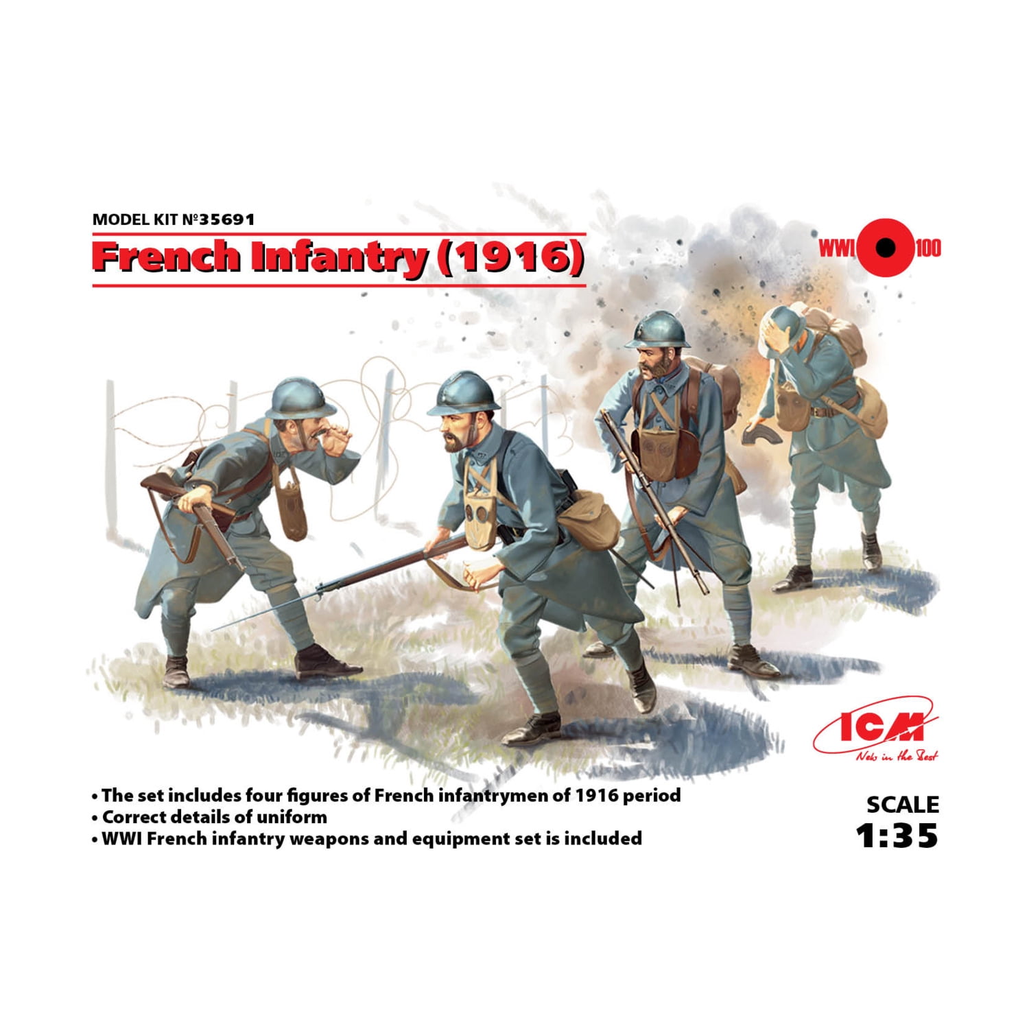 ICM WWI French Infantry (1916) New - Walmart.com