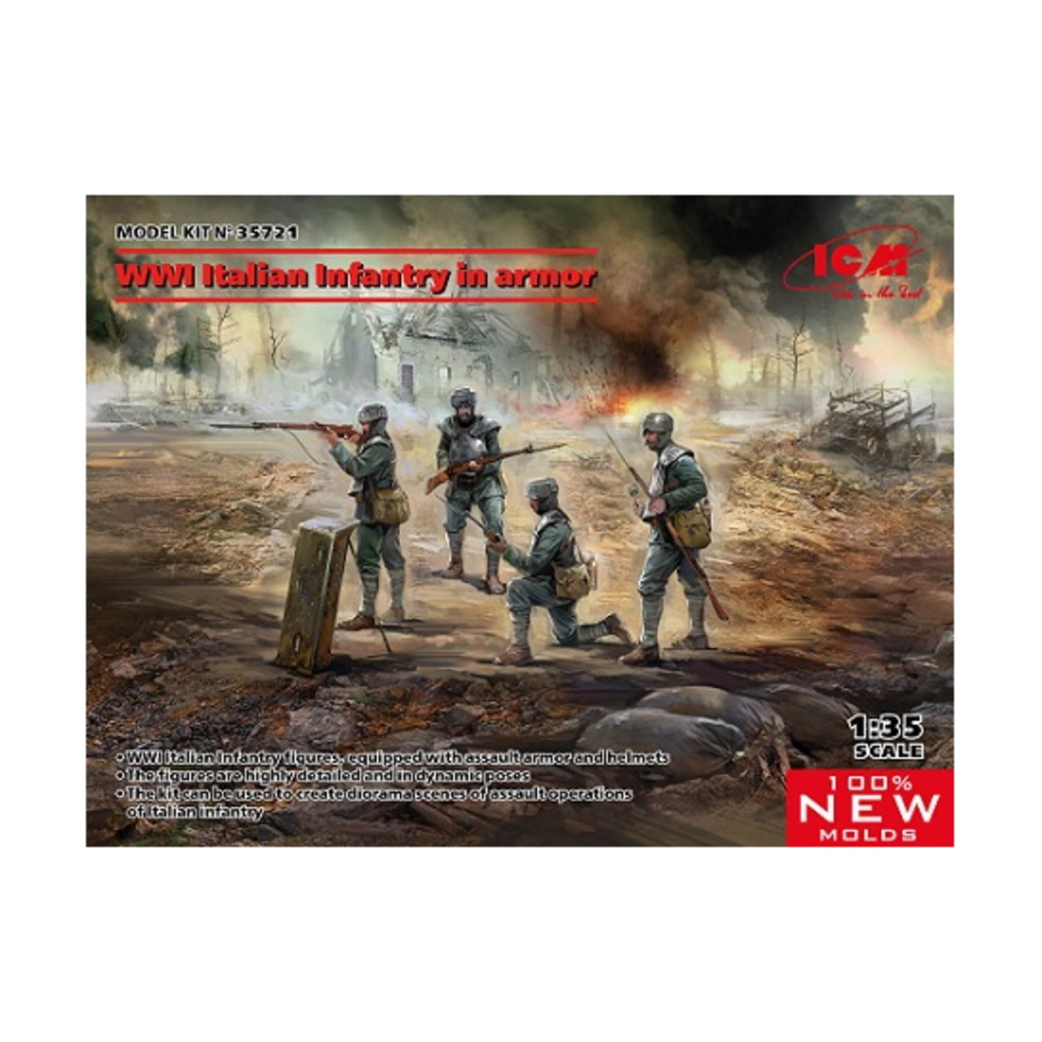 ICM WWI Italian Infantry in Armor New - Walmart.com