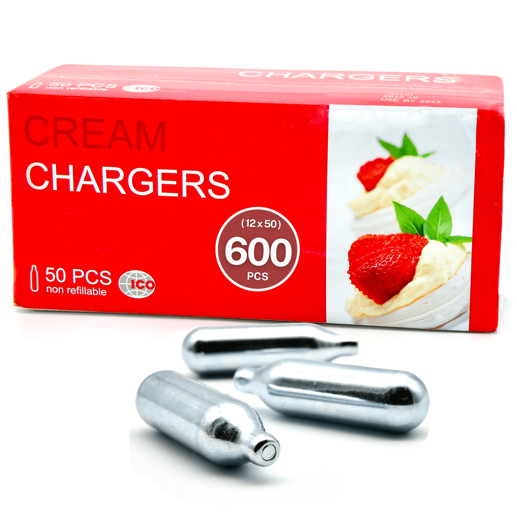 ICO 8g N20 Whipped Cream Chargers, 600 Count - Sansujyuku