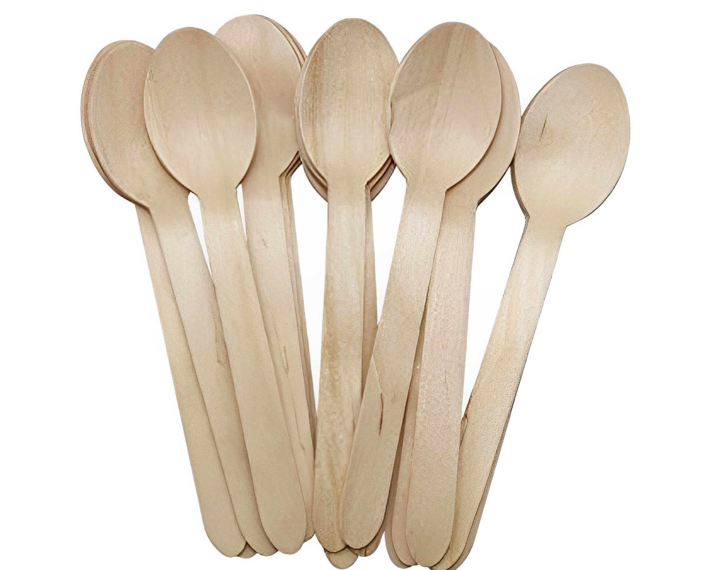 ICO Compostable Spoons, [300 count] Wooden Spoons, Biodegradable Spoons ...