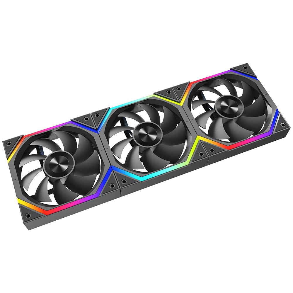 ICOLER SR120 PC Fan，120mm SSF20 ARGB and PWM Case Fan，Axle Core Double ...