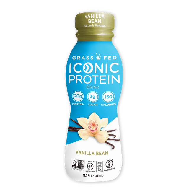 ICONIC Protein, Vanilla Bean Protein Drink, Single Bottle, 11.5oz ...