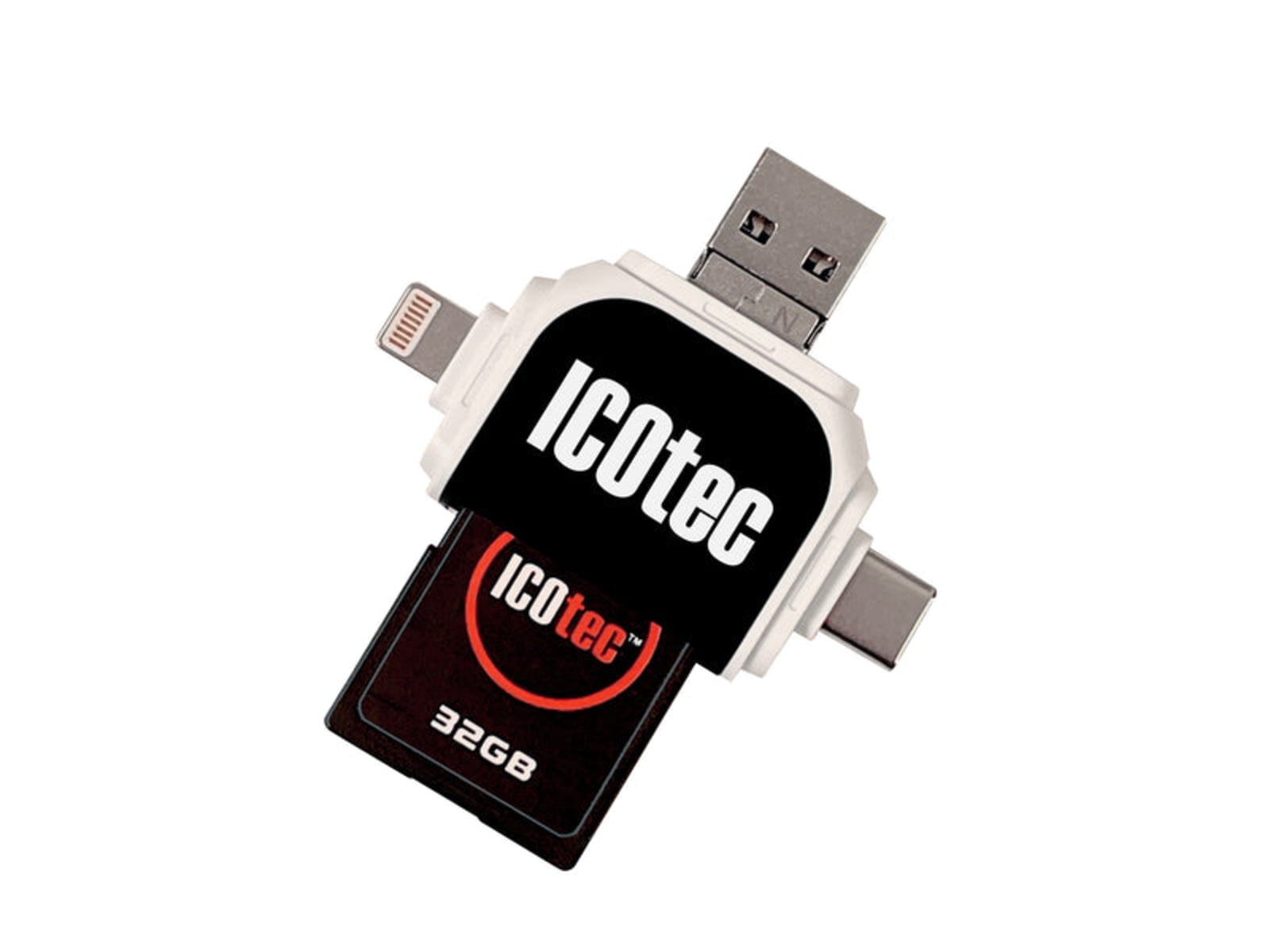 ICOtec SD Card Reader, Black, X-Small - Walmart.com