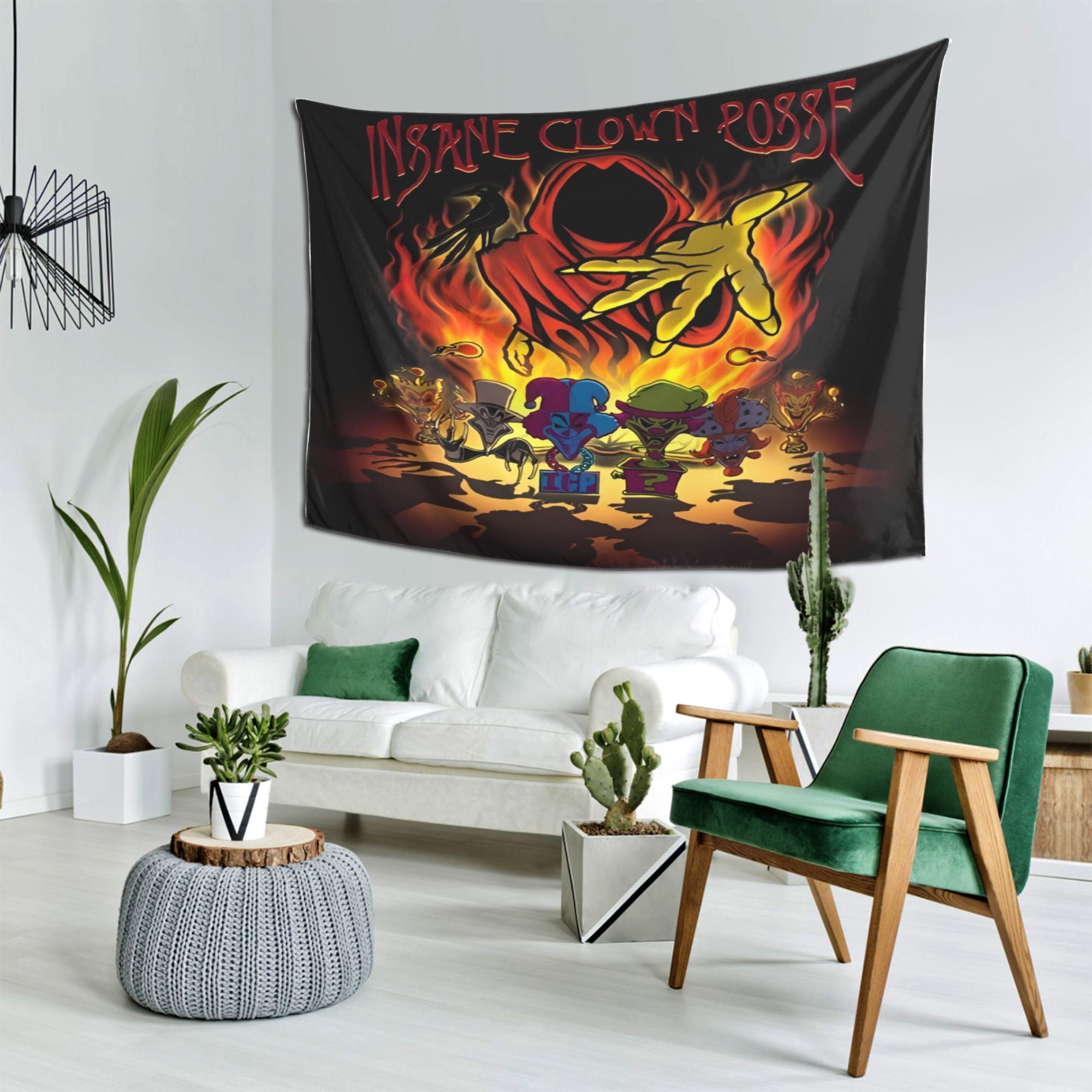 ICP Insane Clown Posse Tapestry - Vibrant Red & Black Wall Hanging with ...